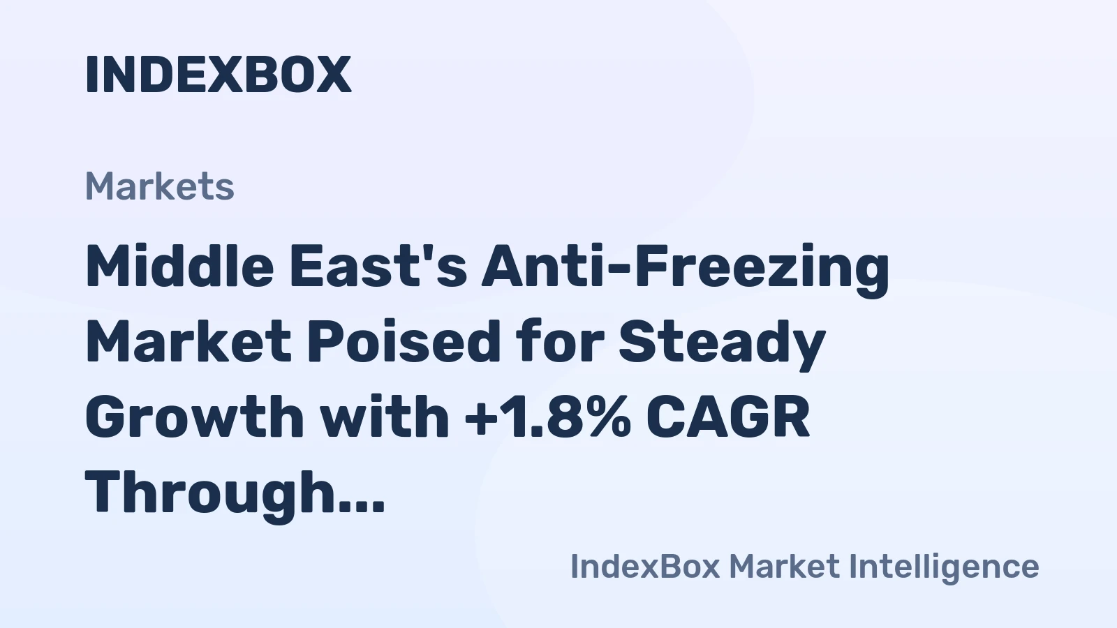 Middle East's Anti-Freezing Market Poised for Steady Growth with +1.8% CAGR Through 2035