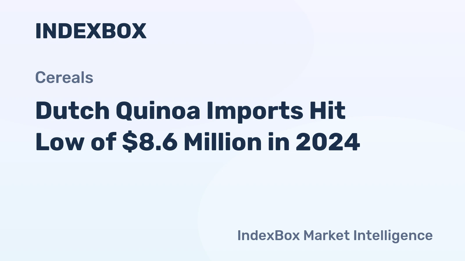 Dutch Quinoa Imports Hit Low of $8.6 Million in 2024