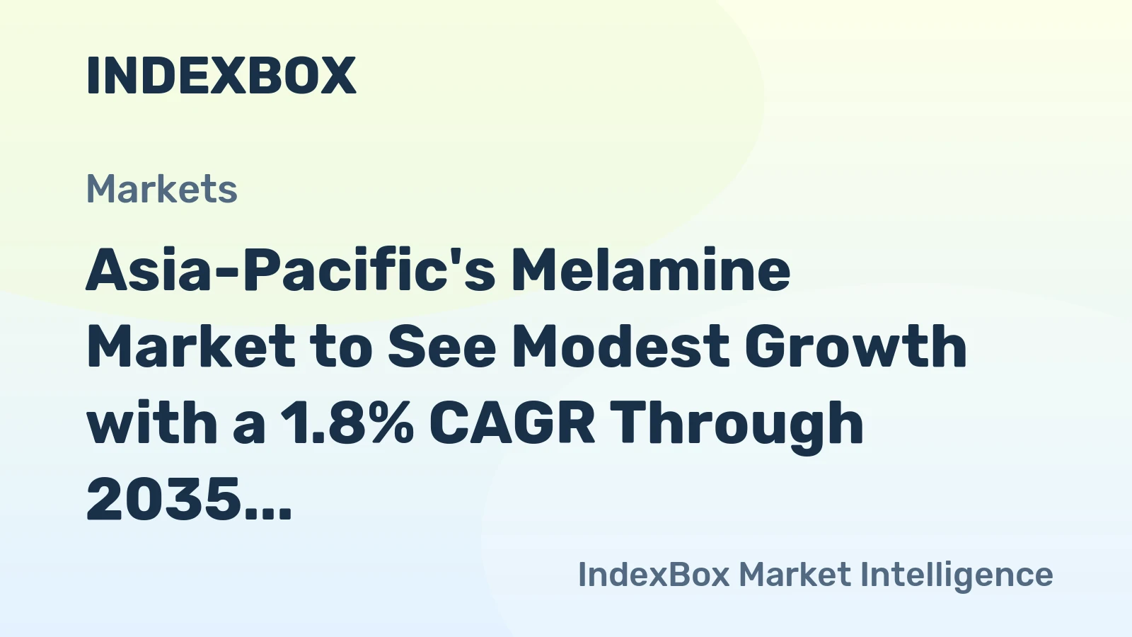 Asia-Pacific's Melamine Market to See Modest Growth with a 1.8% CAGR Through 2035