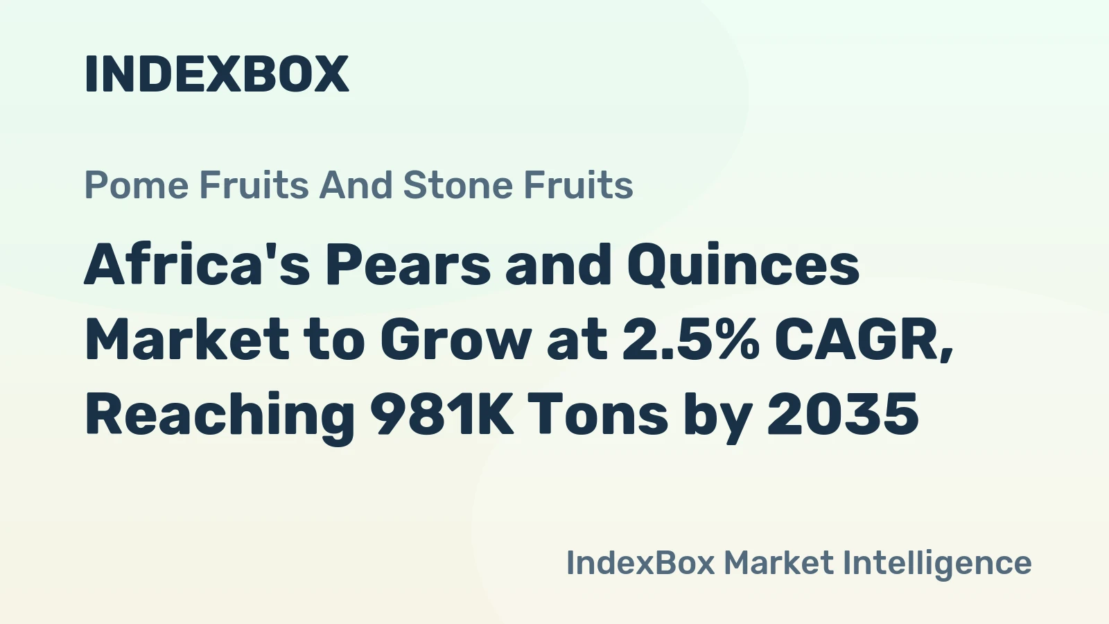 Africa's Pears and Quinces Market to Grow at 2.5% CAGR, Reaching 981K Tons by 2035