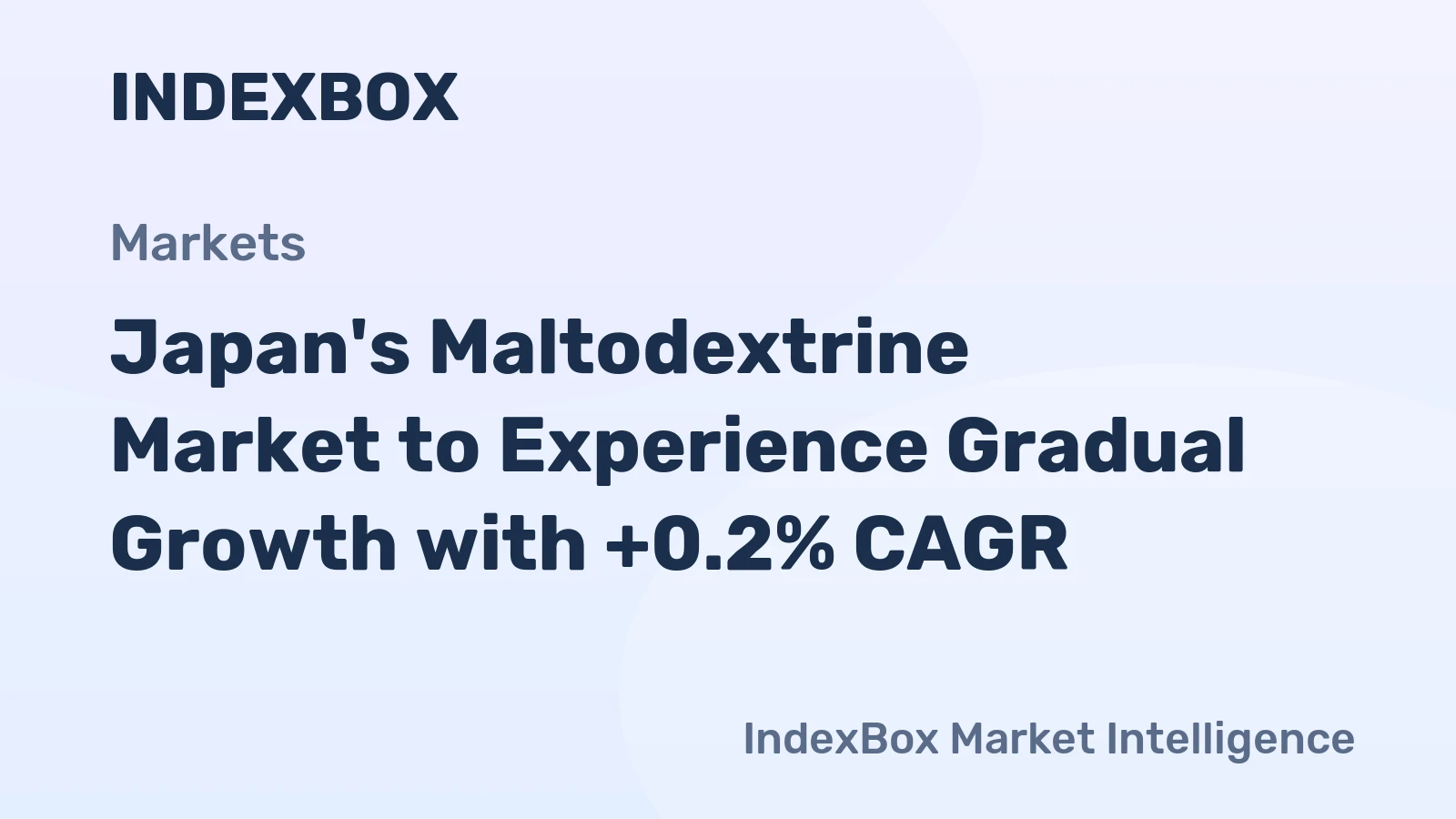 Japan's Maltodextrine Market to Experience Gradual Growth with +0.2% CAGR