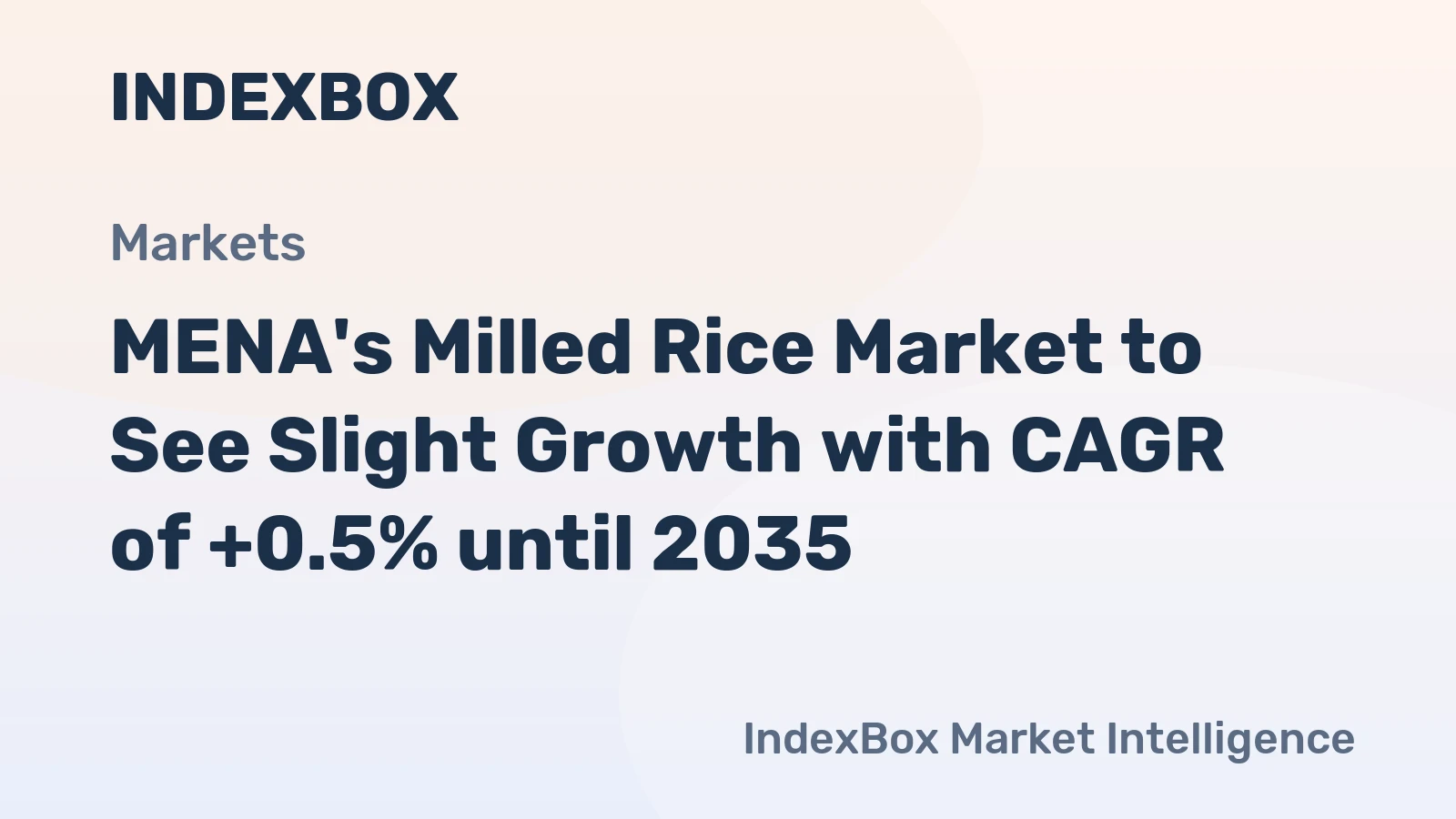 MENA's Milled Rice Market to See Slight Growth with CAGR of +0.5% until 2035