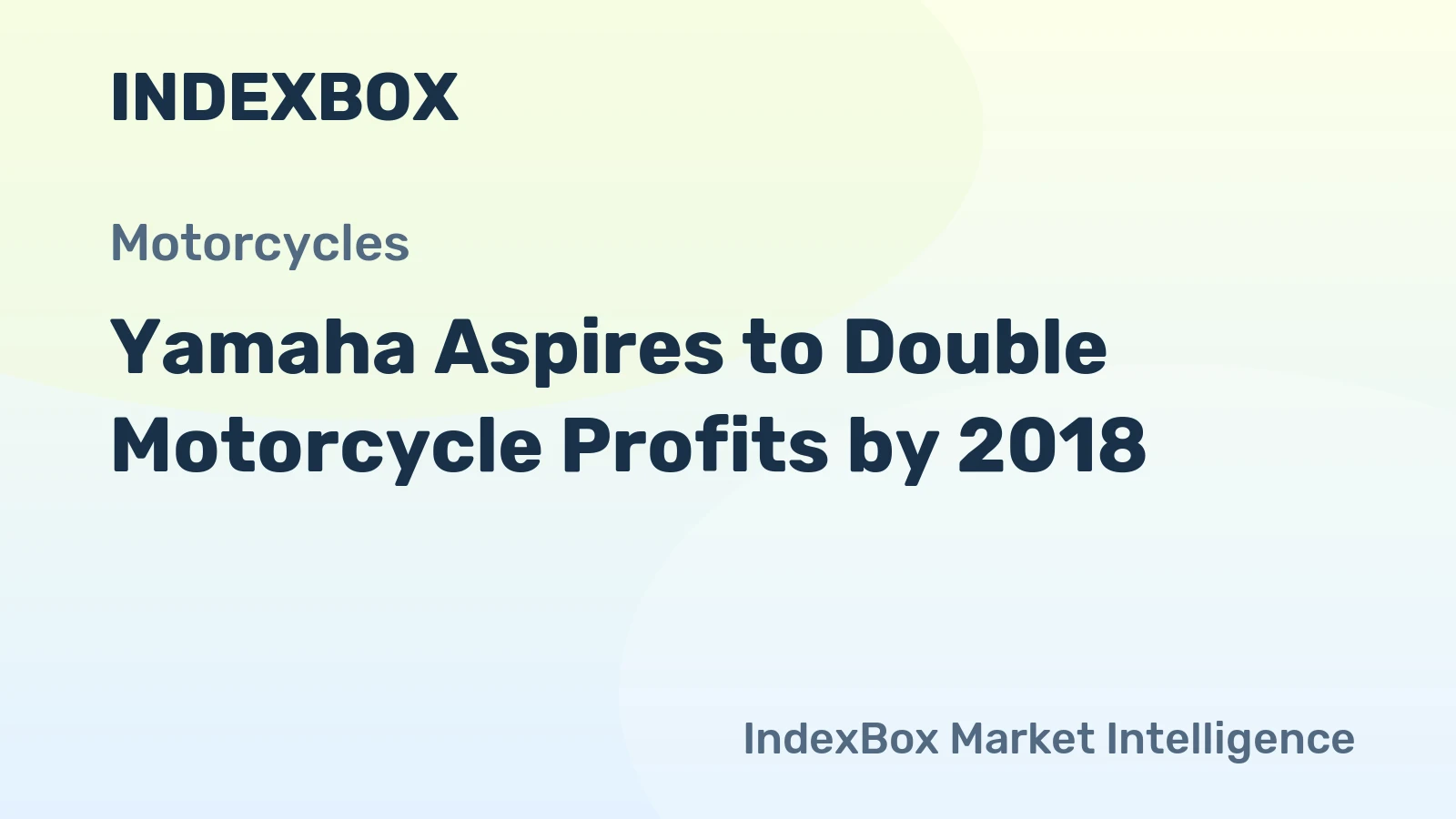 Yamaha Aspires to Double Motorcycle Profits by 2018