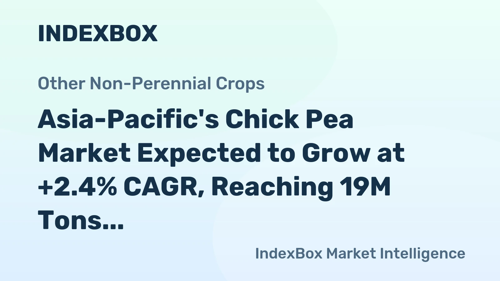 Asia-Pacific's Chick Pea Market Expected to Grow at +2.4% CAGR, Reaching 19M Tons by 2035