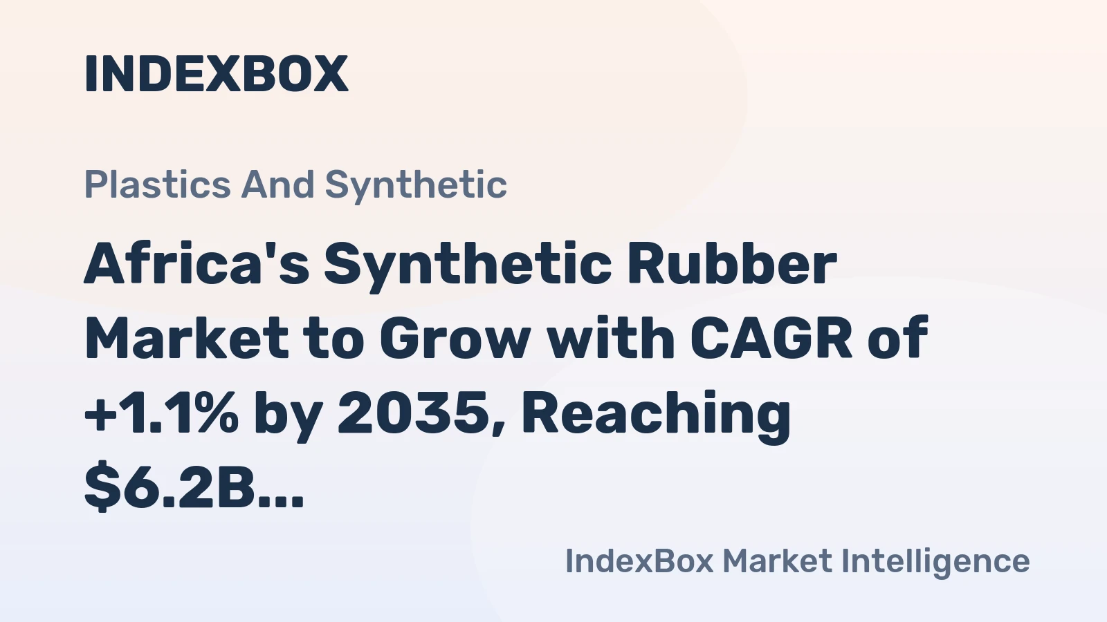 Africa's Synthetic Rubber Market to Grow with CAGR of +1.1% by 2035, Reaching $6.2B in Value