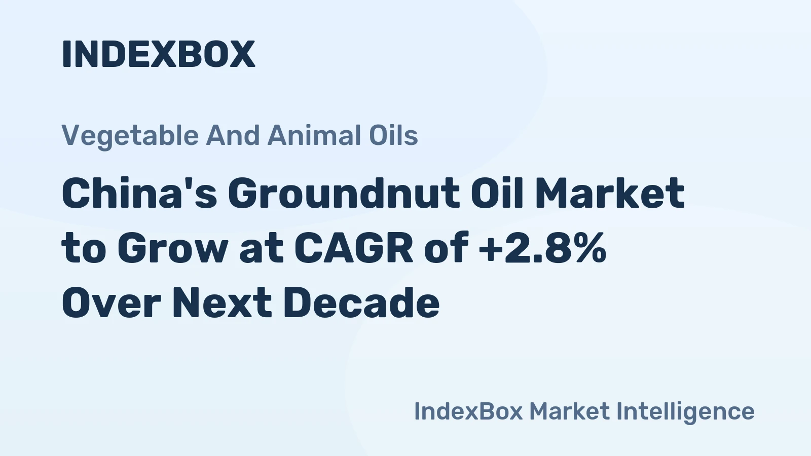 China's Groundnut Oil Market to Grow at CAGR of +2.8% Over Next Decade