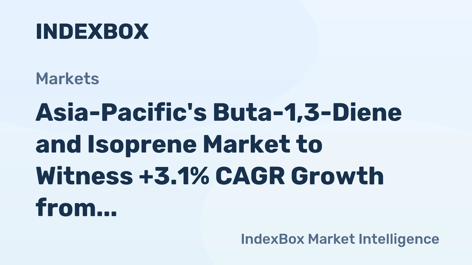 Asia-Pacific's Buta-1,3-Diene and Isoprene Market to Witness +3.1% CAGR Growth from 2024 to 2035