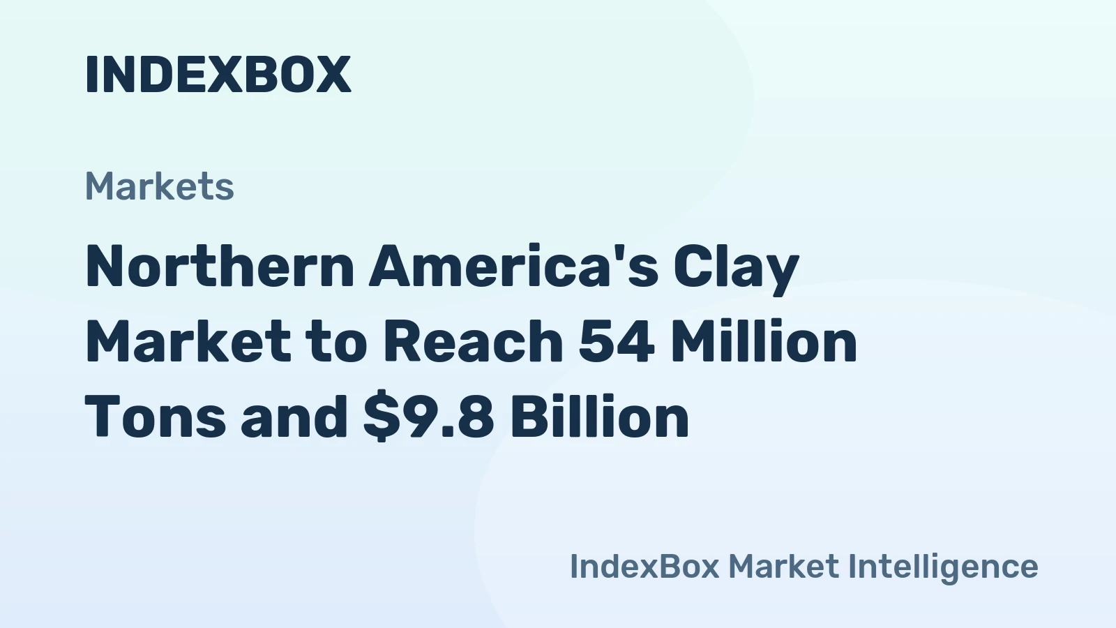 Northern America's Clay Market to Reach 54 Million Tons and $9.8 Billion