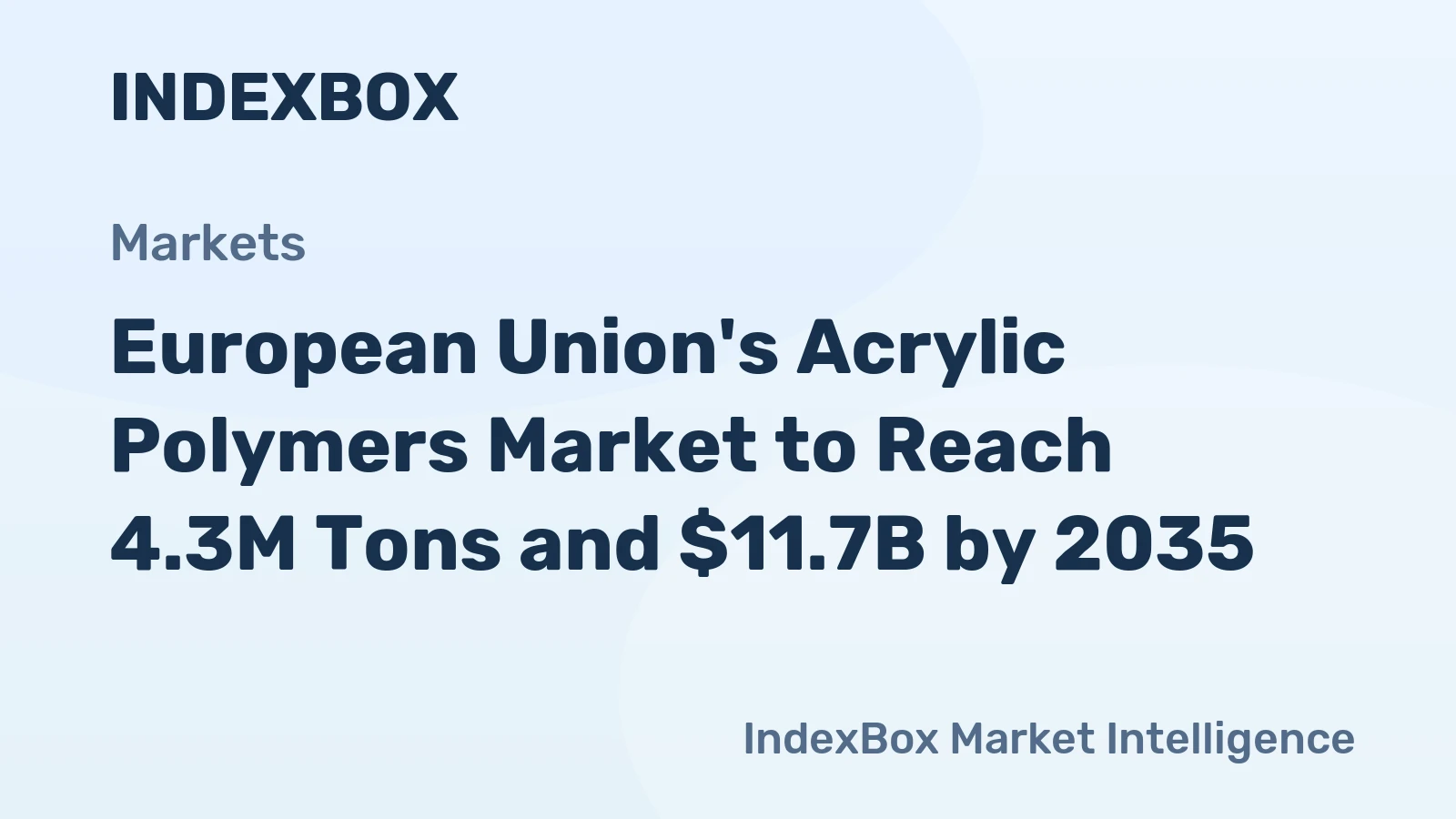 European Union's Acrylic Polymers Market to Reach 4.3M Tons and $11.7B by 2035