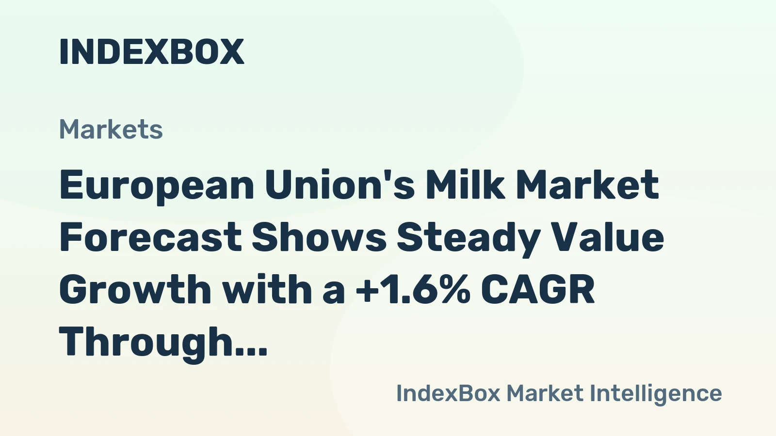 European Union's Milk Market Forecast Shows Steady Value Growth with a +1.6% CAGR Through 2035