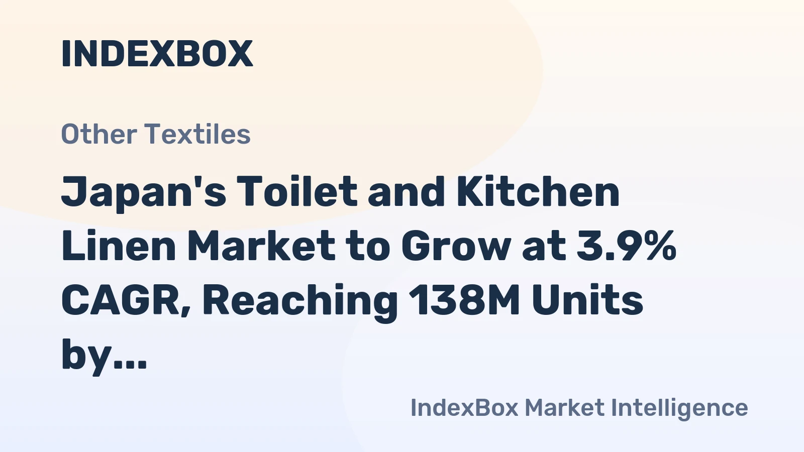 Japan's Toilet and Kitchen Linen Market to Grow at 3.9% CAGR, Reaching 138M Units by 2035