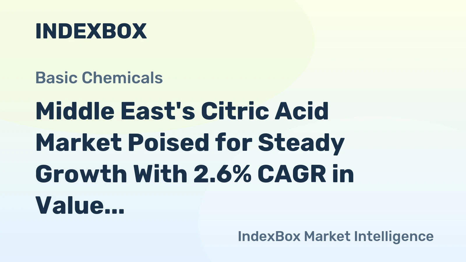 Middle East's Citric Acid Market Poised for Steady Growth With 2.6% CAGR in Value