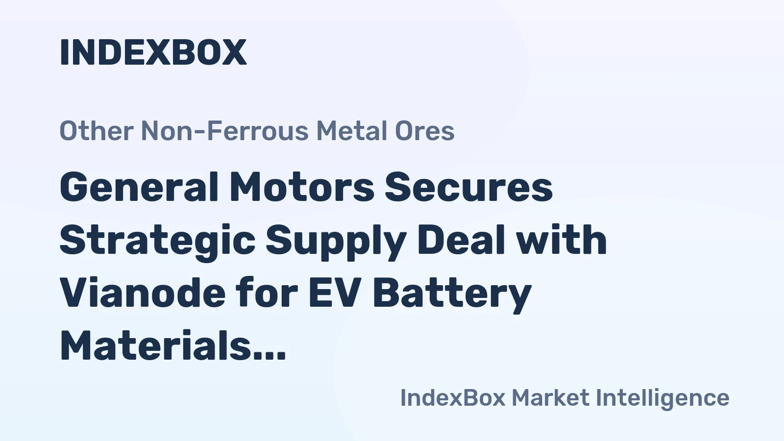 General Motors Secures Strategic Supply Deal with Vianode for EV Battery Materials