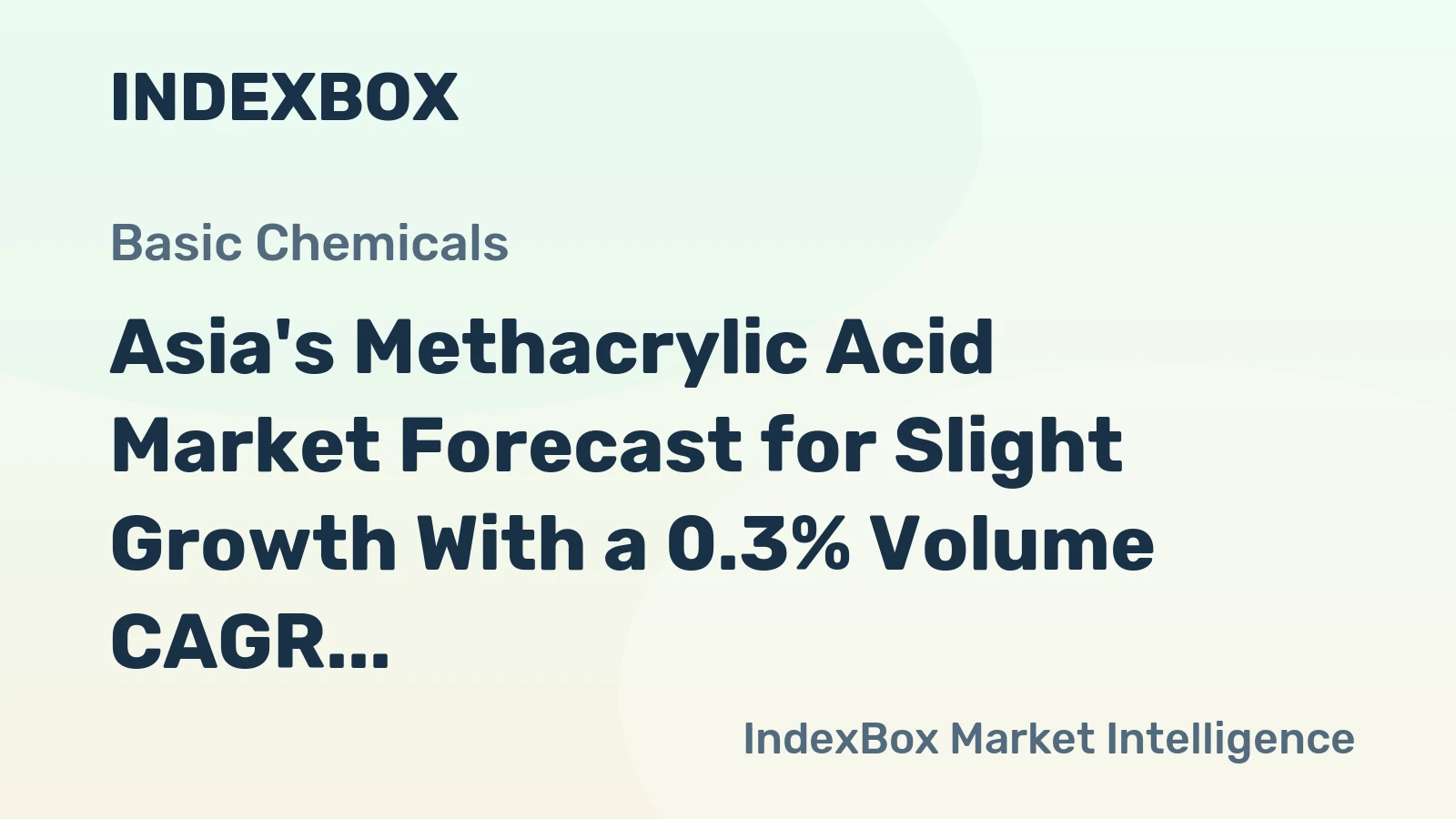 Asia's Methacrylic Acid Market Forecast for Slight Growth With a 0.3% Volume CAGR Through 2035