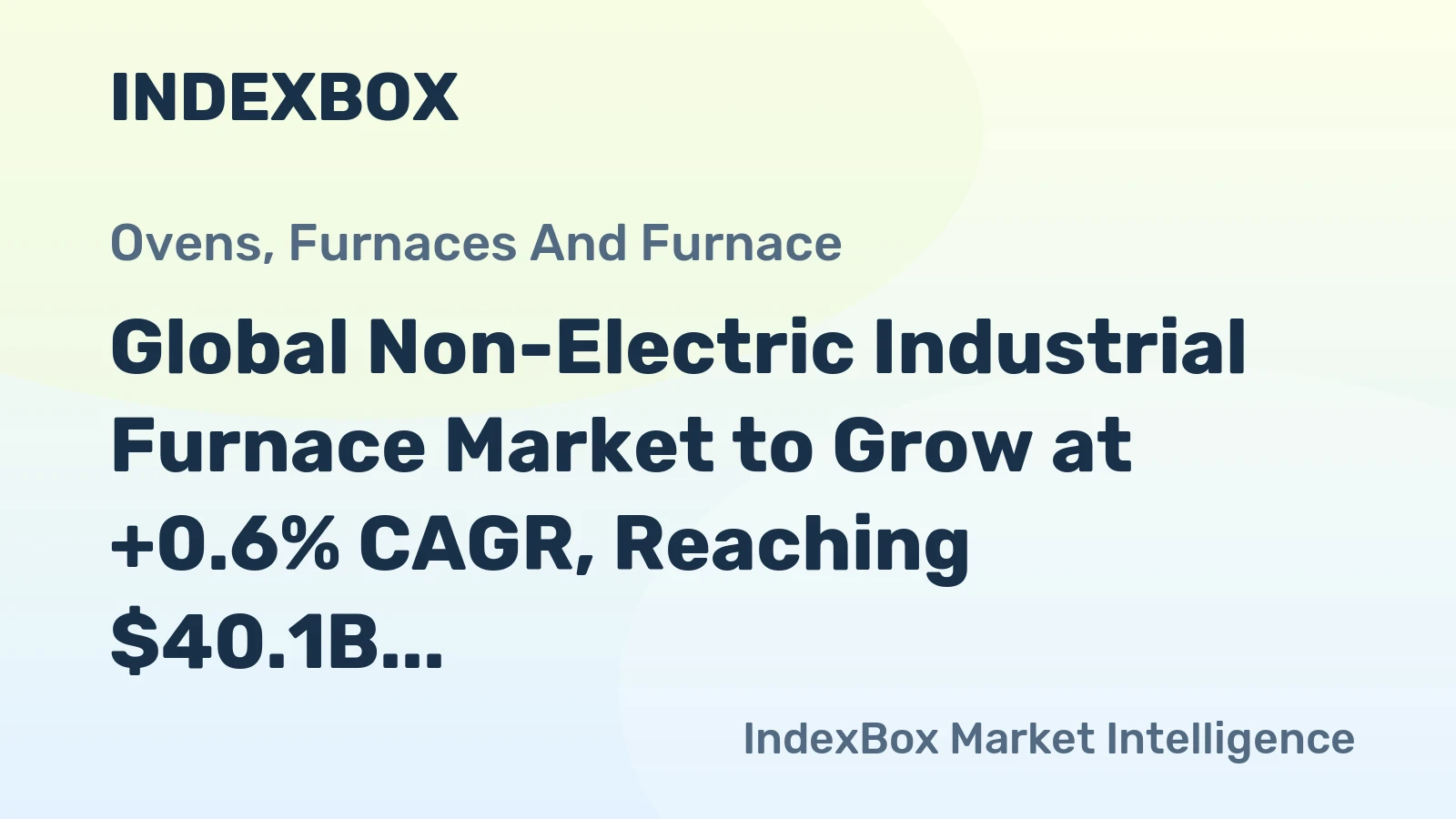 Global Non-Electric Industrial Furnace Market to Grow at +0.6% CAGR, Reaching $40.1B by 2035