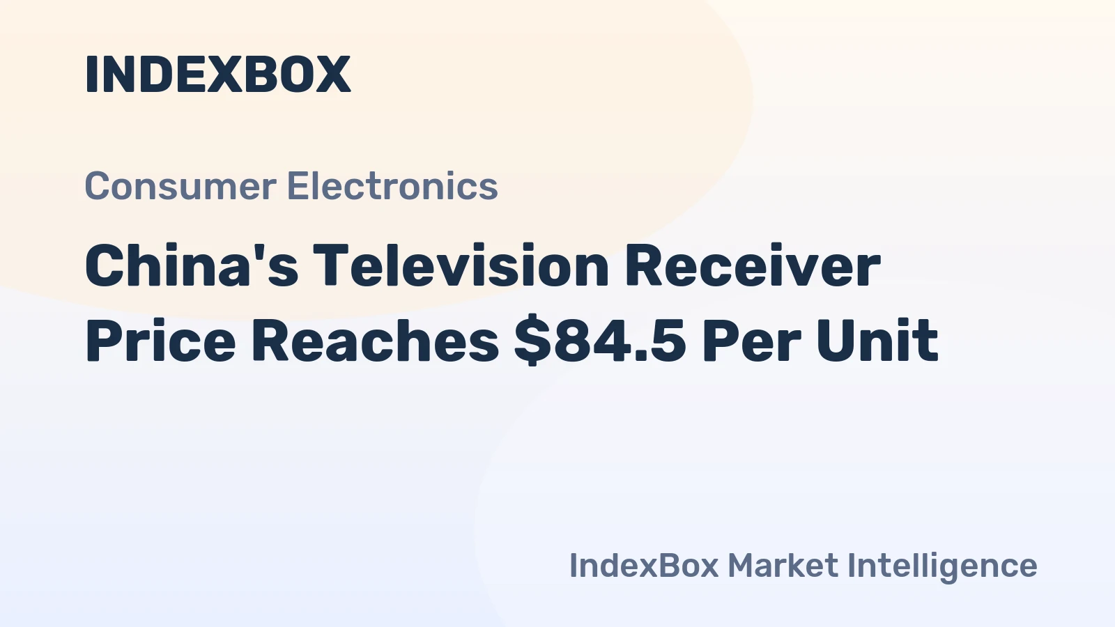 China's Television Receiver Price Reaches $84.5 Per Unit