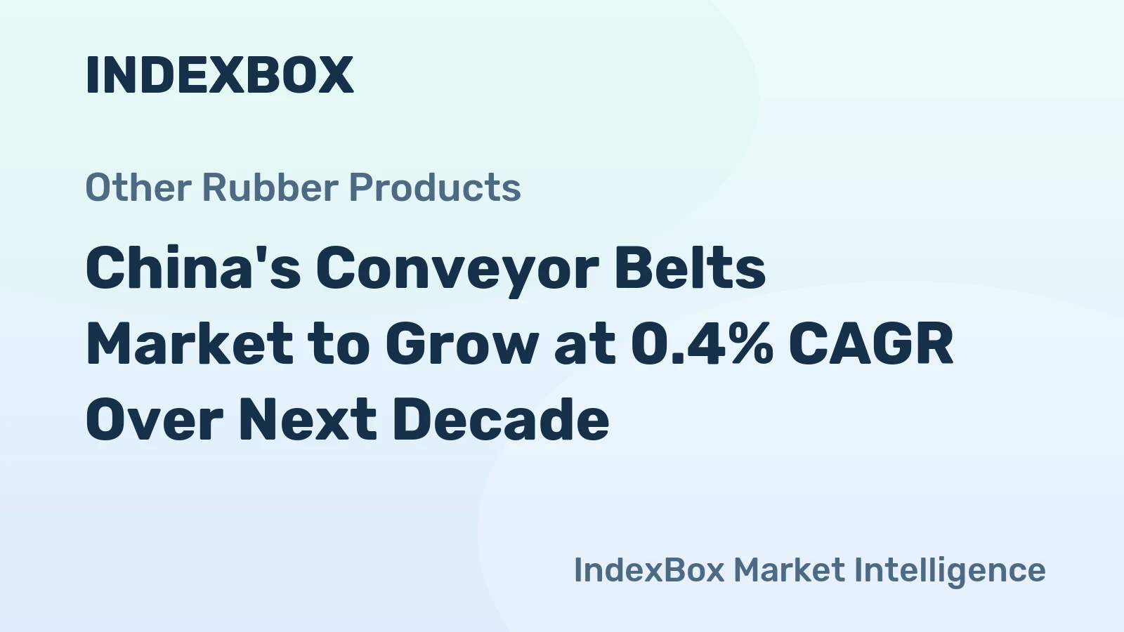 China's Conveyor Belts Market to Grow at 0.4% CAGR Over Next Decade