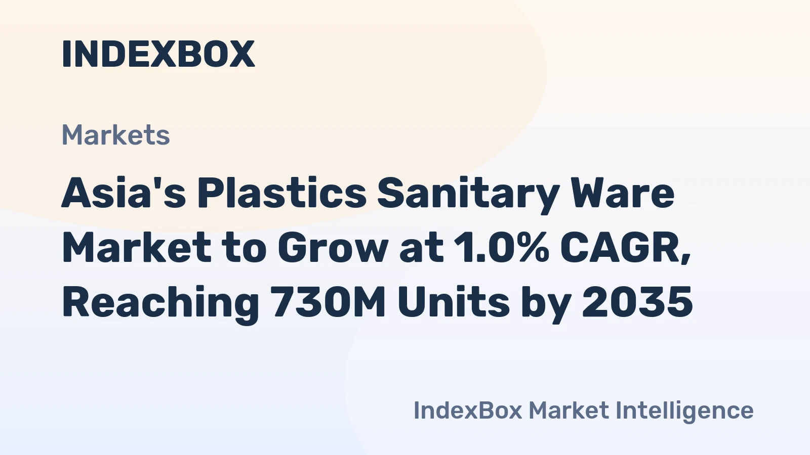 Asia's Plastics Sanitary Ware Market to Grow at 1.0% CAGR, Reaching 730M Units by 2035