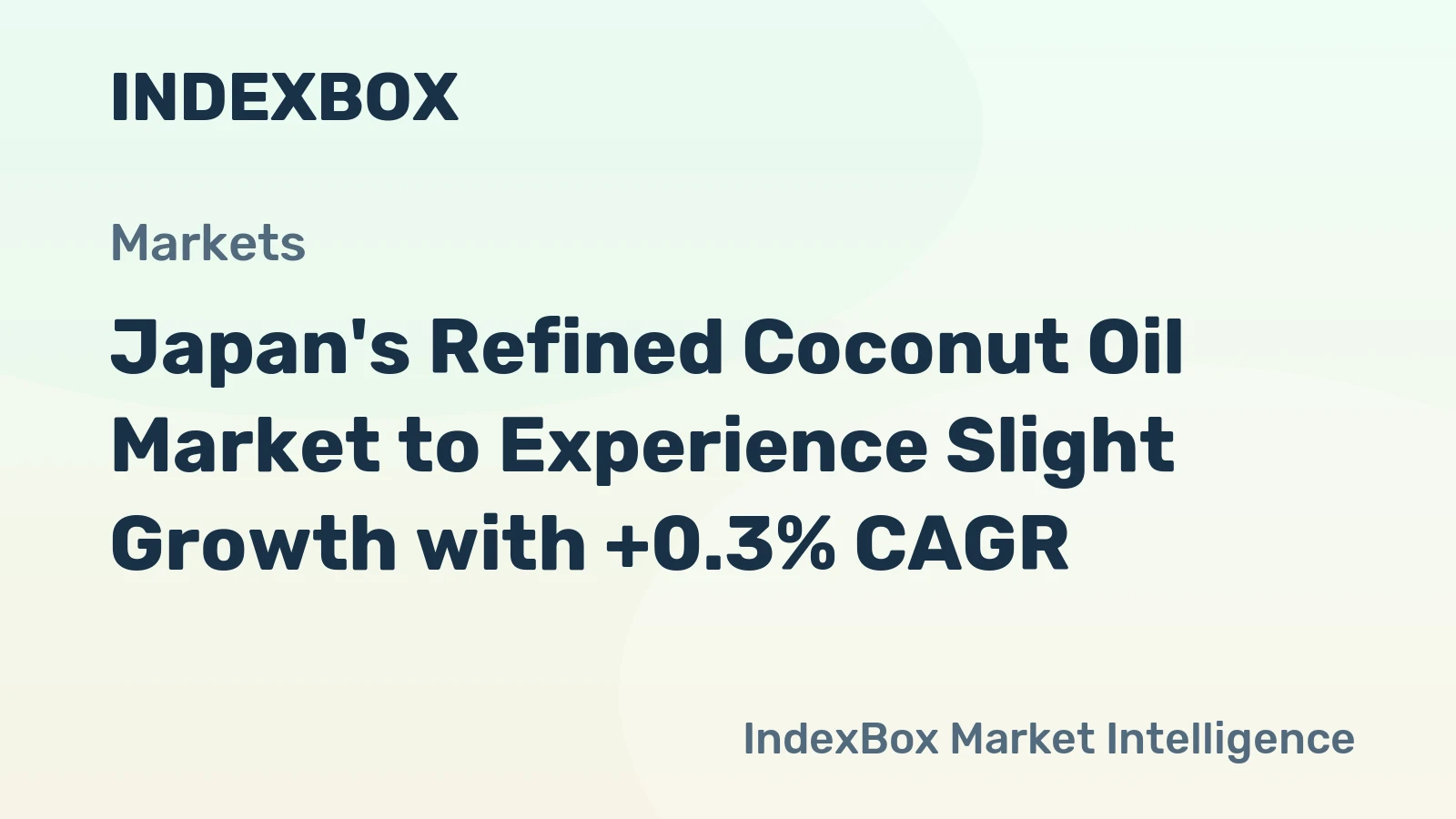 Japan's Refined Coconut Oil Market to Experience Slight Growth with +0.3% CAGR