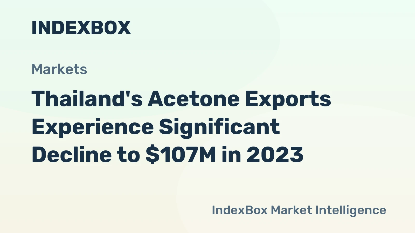 Thailand's Acetone Exports Experience Significant Decline to $107M in 2023