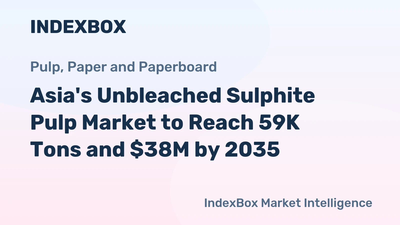 Asia's Unbleached Sulphite Pulp Market to Reach 59K Tons and $38M by 2035