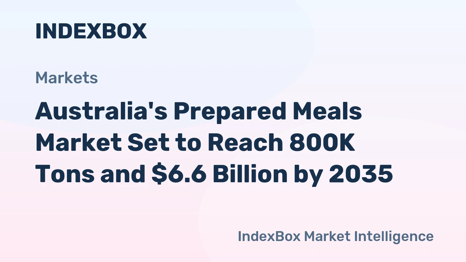 Australia's Prepared Meals Market Set to Reach 800K Tons and $6.6 Billion by 2035