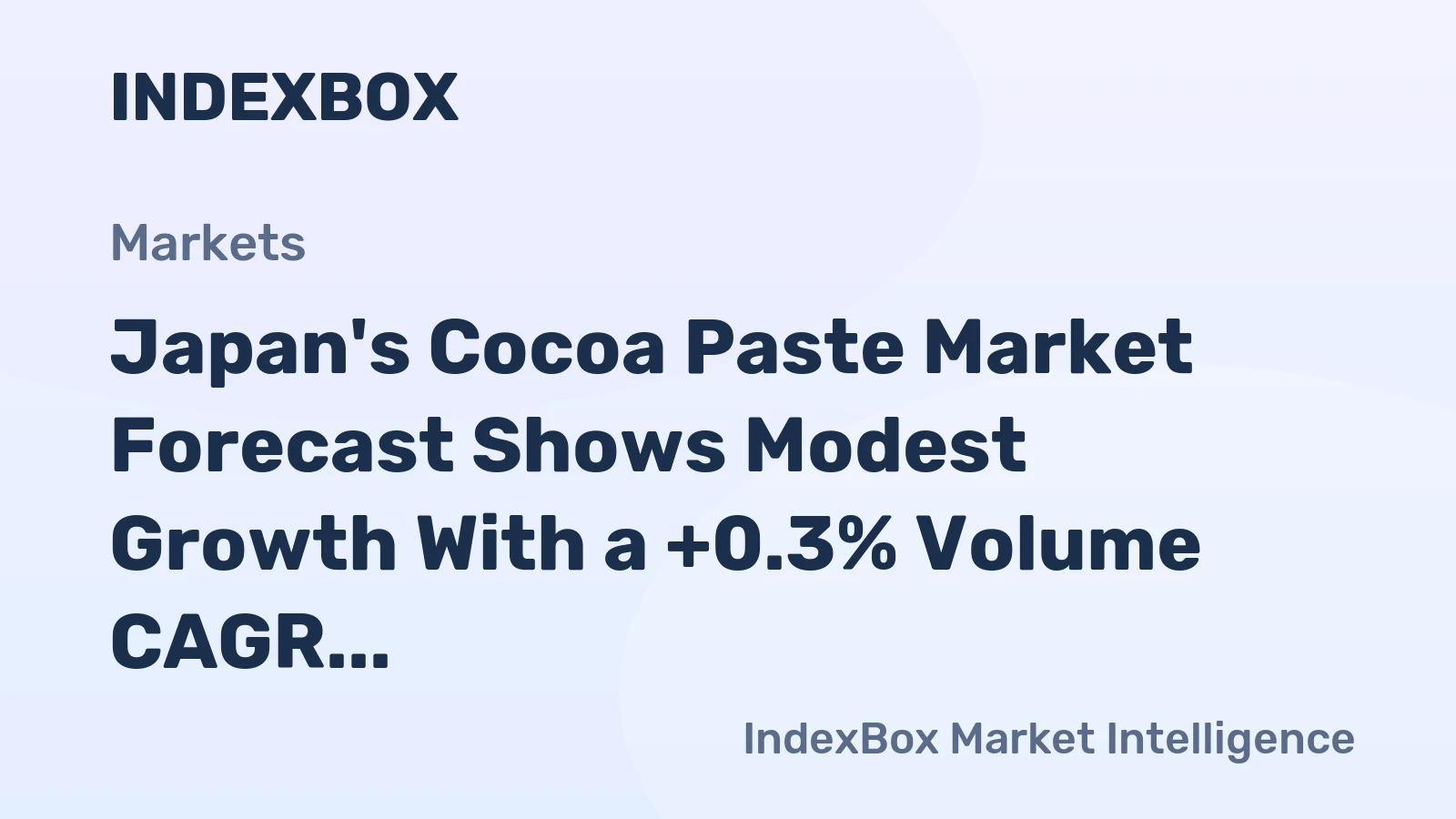Japan's Cocoa Paste Market Forecast Shows Modest Growth With a +0.3% Volume CAGR Through 2035