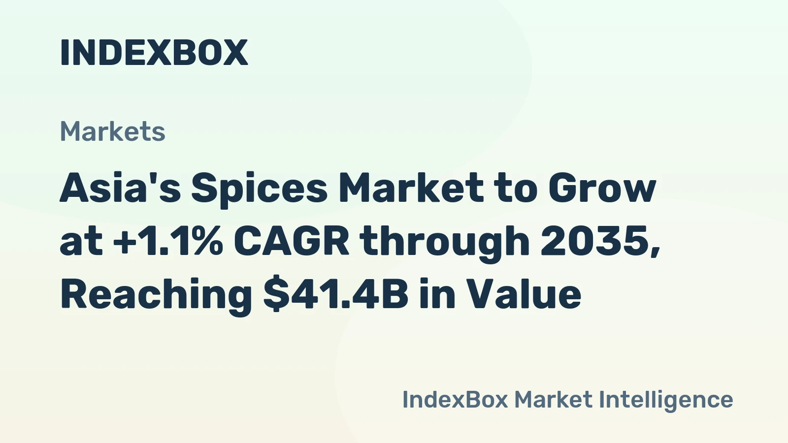 Asia's Spices Market to Grow at +1.1% CAGR through 2035, Reaching $41.4B in Value