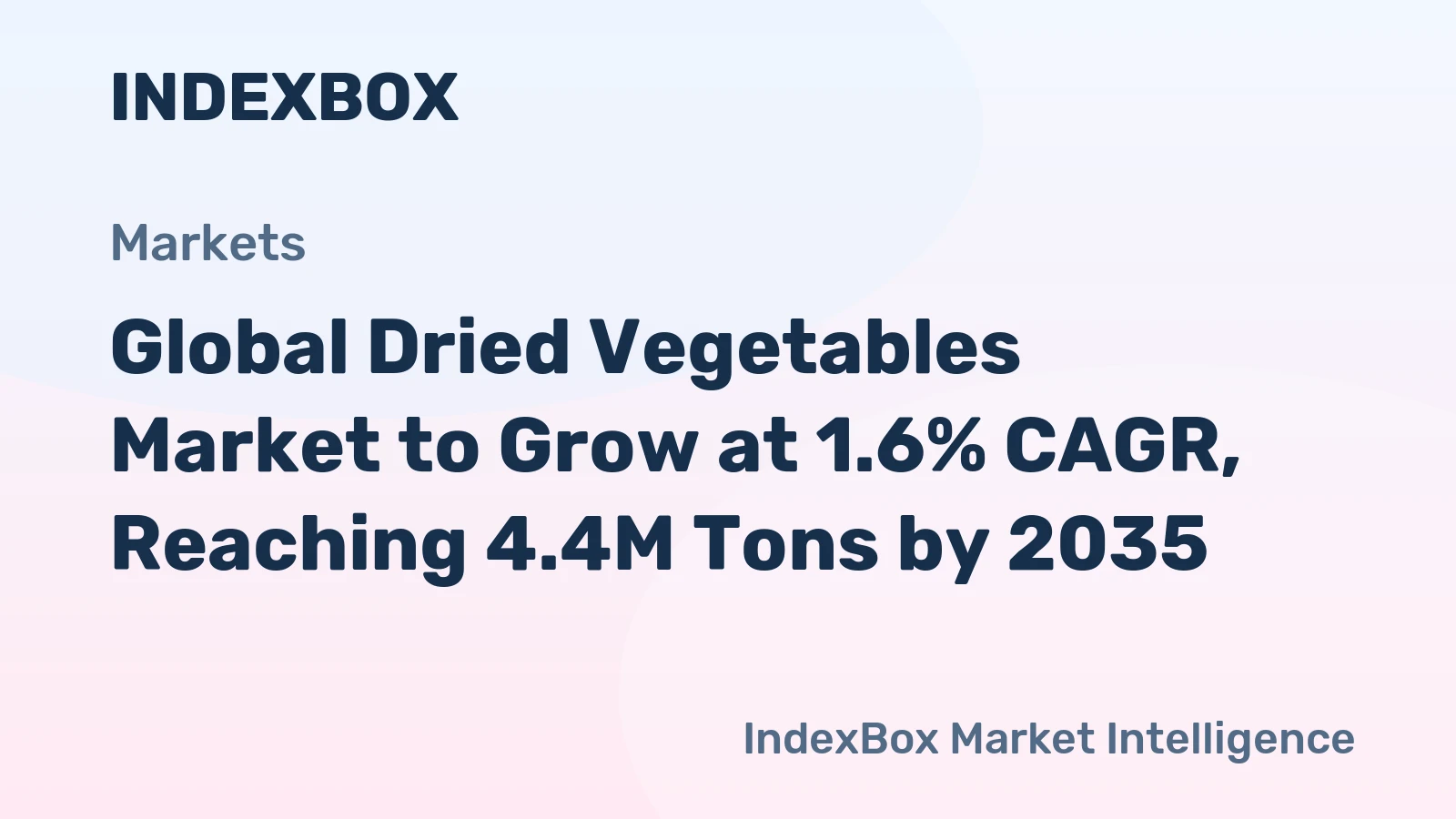 Global Dried Vegetables Market to Grow at 1.6% CAGR, Reaching 4.4M Tons by 2035