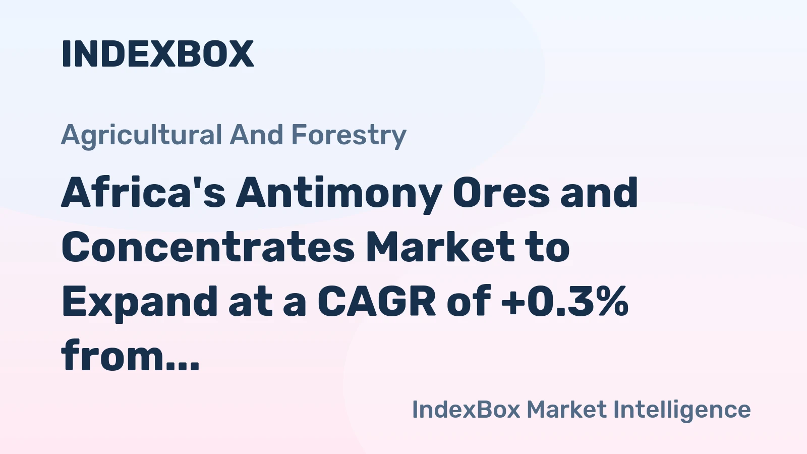 Africa's Antimony Ores and Concentrates Market to Expand at a CAGR of +0.3% from 2024 to 2035