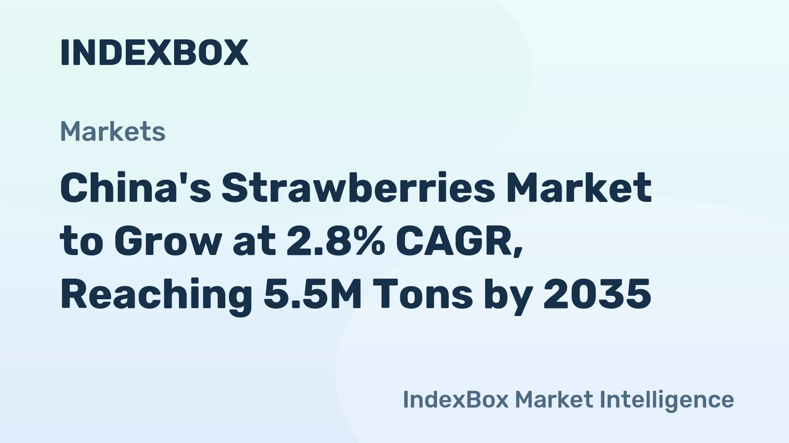 China's Strawberries Market to Grow at 2.8% CAGR, Reaching 5.5M Tons by 2035