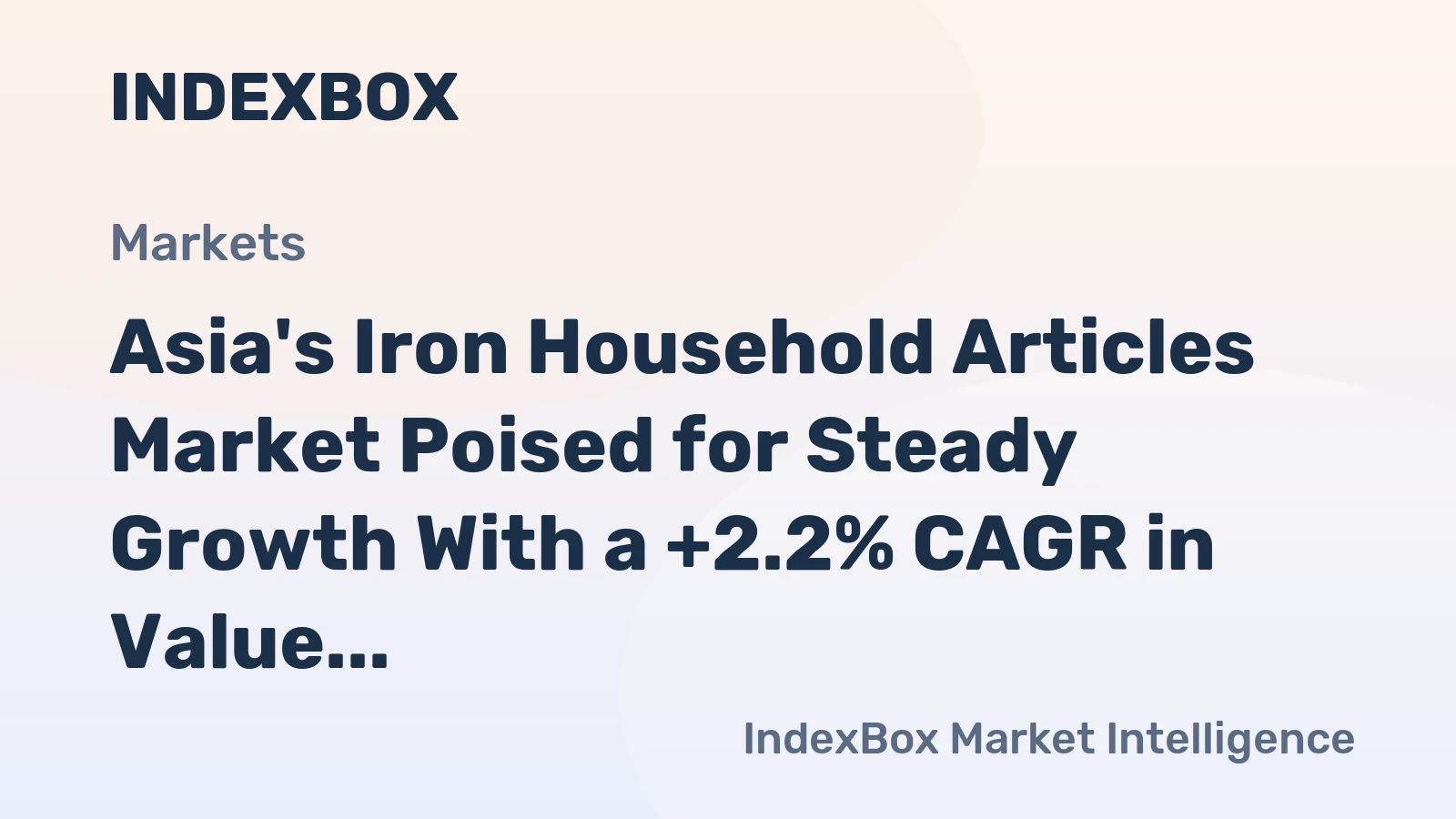 Asia's Iron Household Articles Market Poised for Steady Growth With a +2.2% CAGR in Value Through 2035