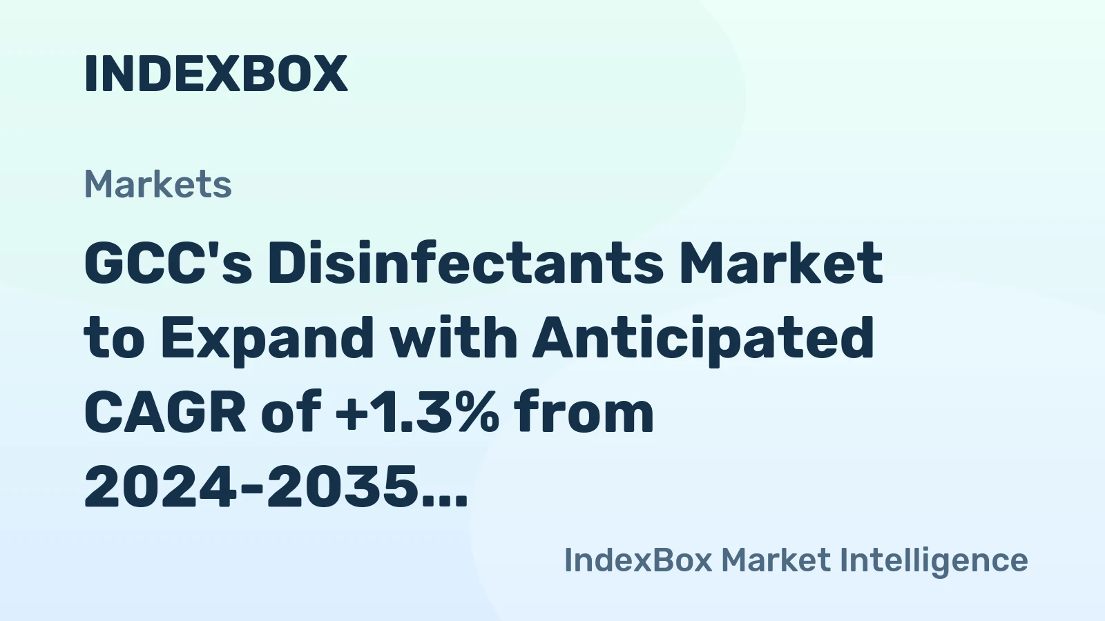 GCC's Disinfectants Market to Expand with Anticipated CAGR of +1.3% from 2024-2035