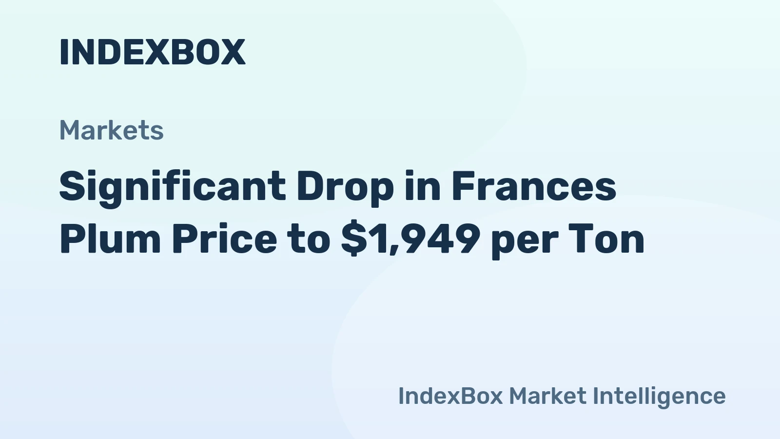 Significant Drop in Frances Plum Price to $1,949 per Ton