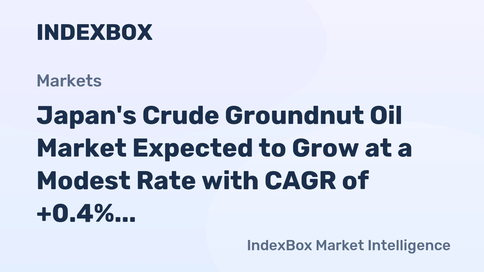 Japan's Crude Groundnut Oil Market Expected to Grow at a Modest Rate with CAGR of +0.4%