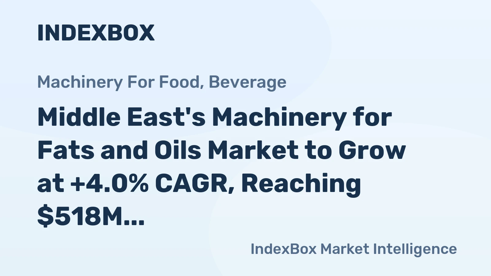 Middle East's Machinery for Fats and Oils Market to Grow at +4.0% CAGR, Reaching $518M by 2035