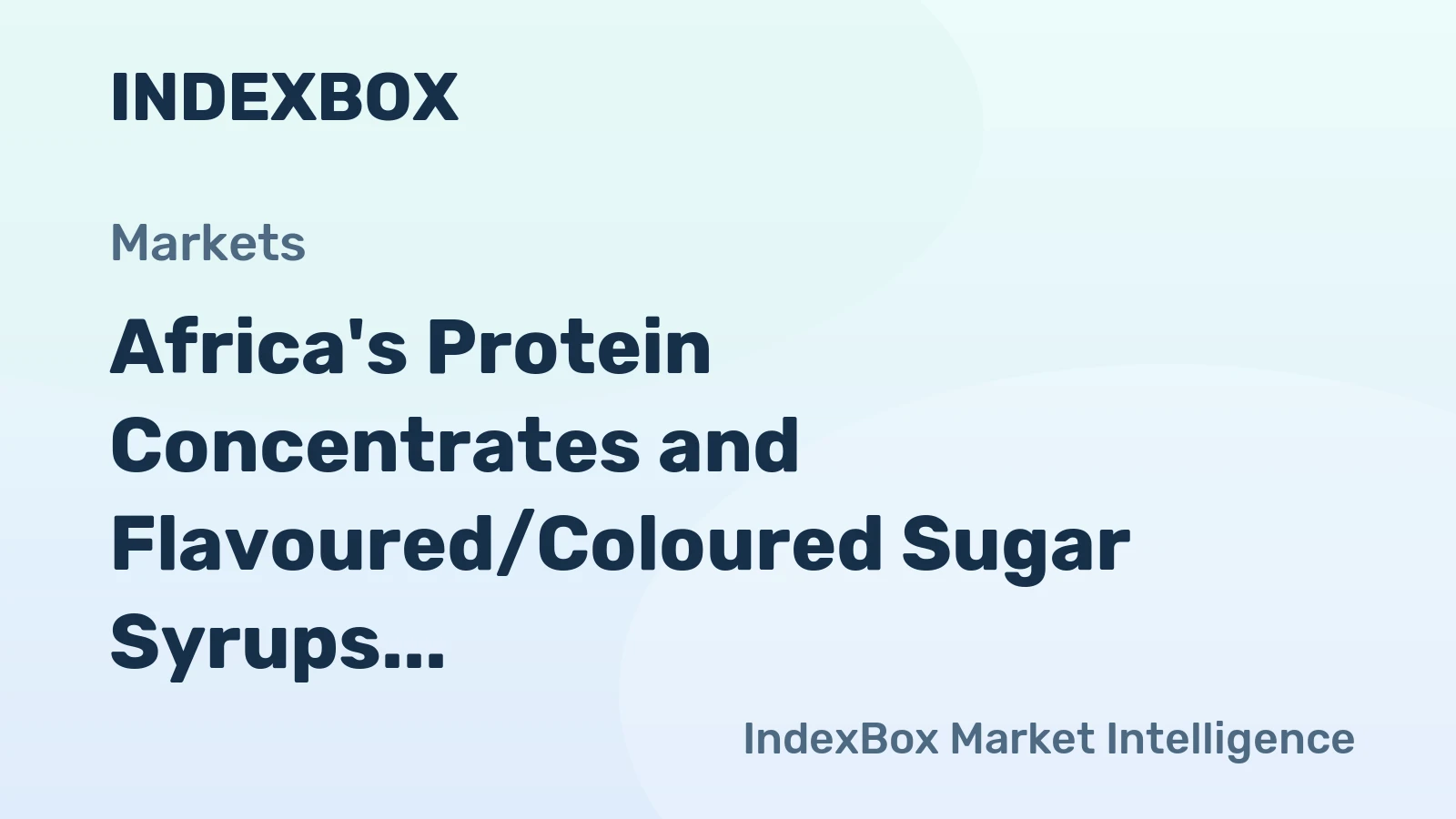 Africa's Protein Concentrates and Flavoured/Coloured Sugar Syrups Market to Grow at 1.0% CAGR, Reaching $3.7B by 2035