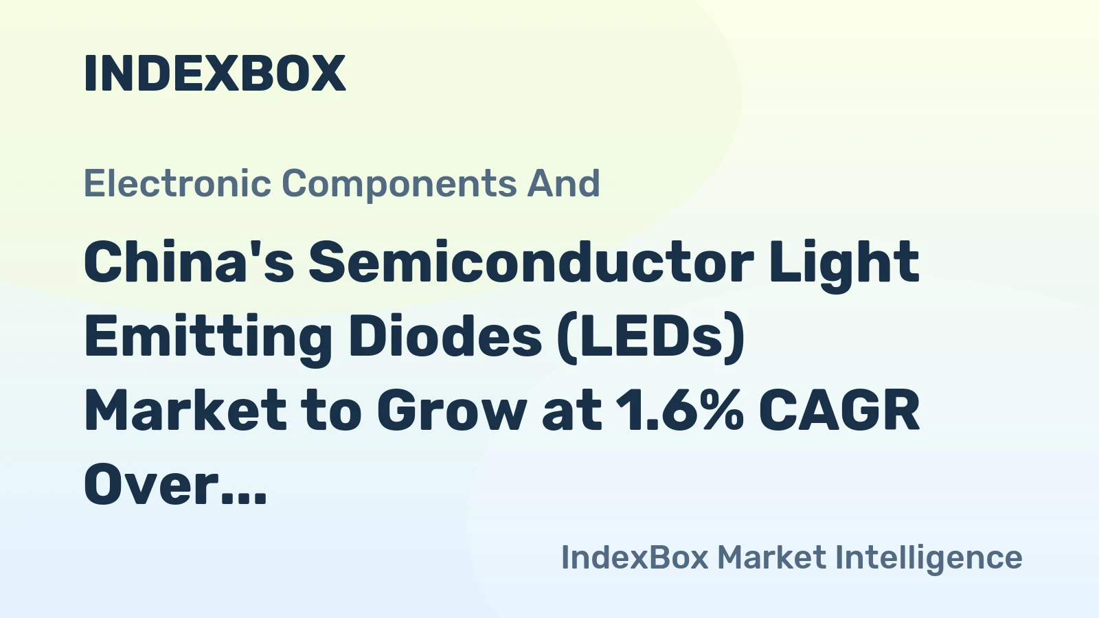 China's Semiconductor Light Emitting Diodes (LEDs) Market to Grow at 1.6% CAGR Over Next Decade