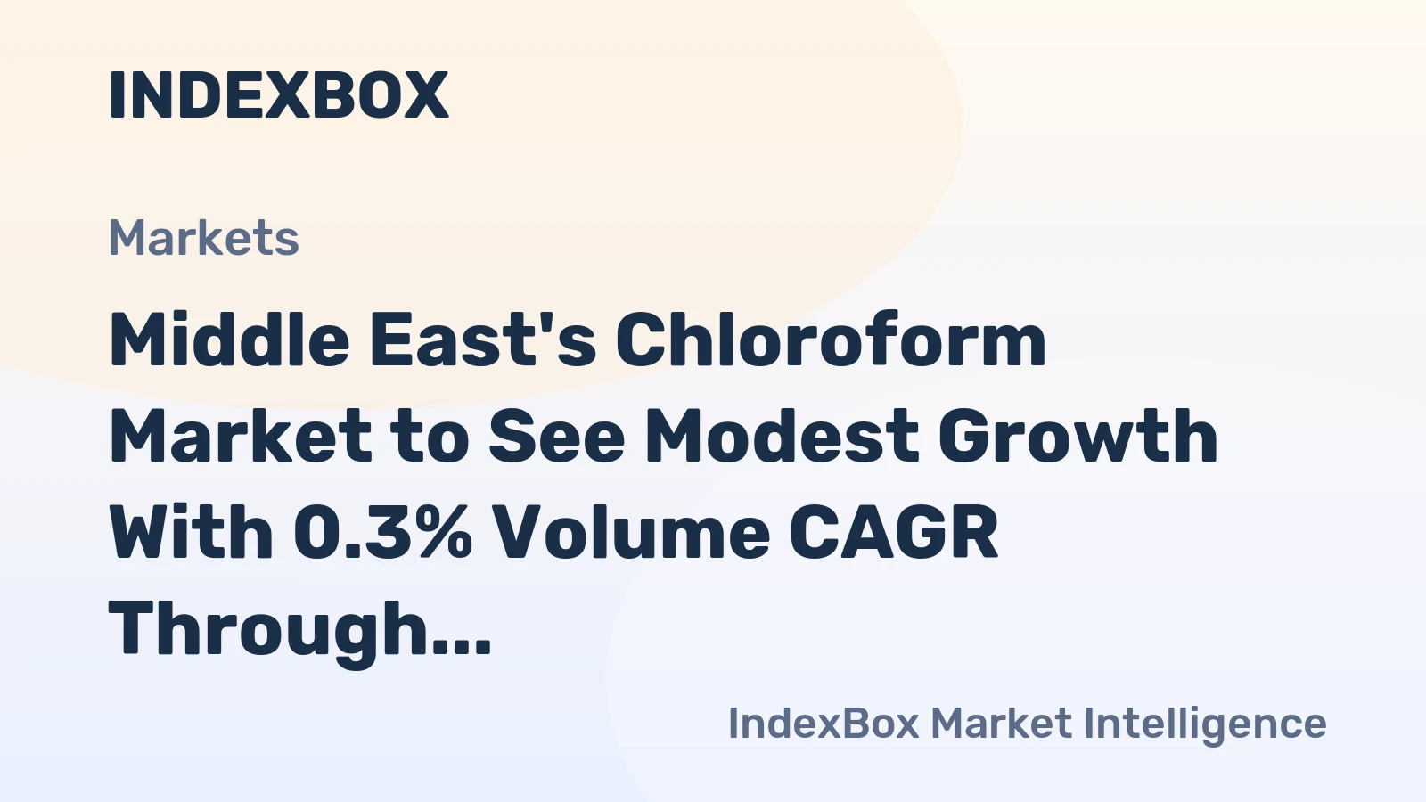Middle East's Chloroform Market to See Modest Growth With 0.3% Volume CAGR Through 2035