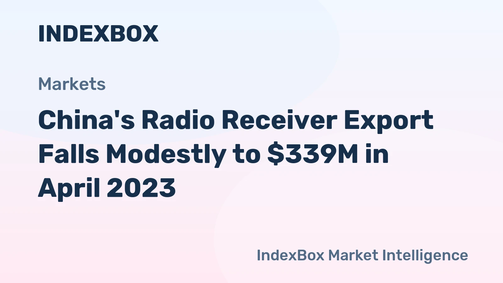 China's Radio Receiver Export Falls Modestly to $339M in April 2023