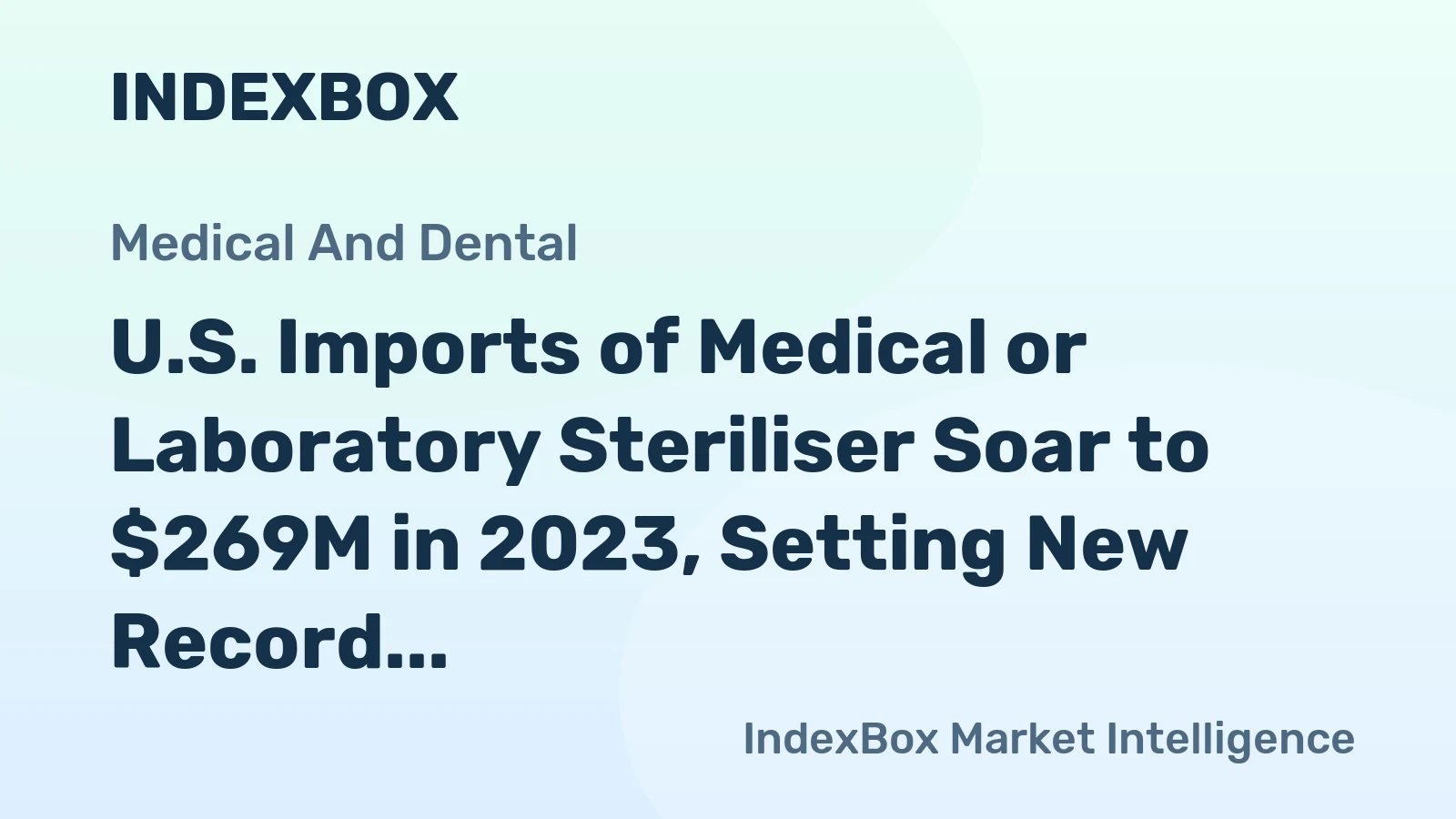 U.S. Imports of Medical or Laboratory Steriliser Soar to $269M in 2023, Setting New Record