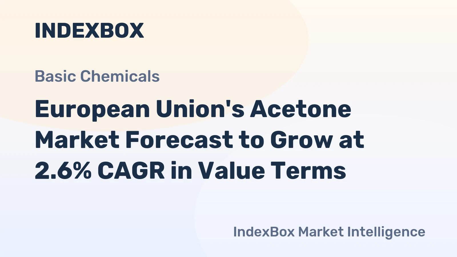 European Union's Acetone Market Forecast to Grow at 2.6% CAGR in Value Terms