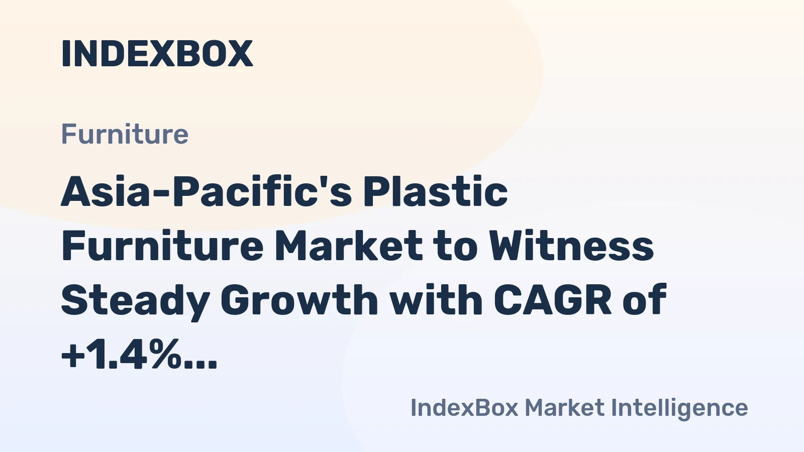 Asia-Pacific's Plastic Furniture Market to Witness Steady Growth with CAGR of +1.4% from 2024 to 2035
