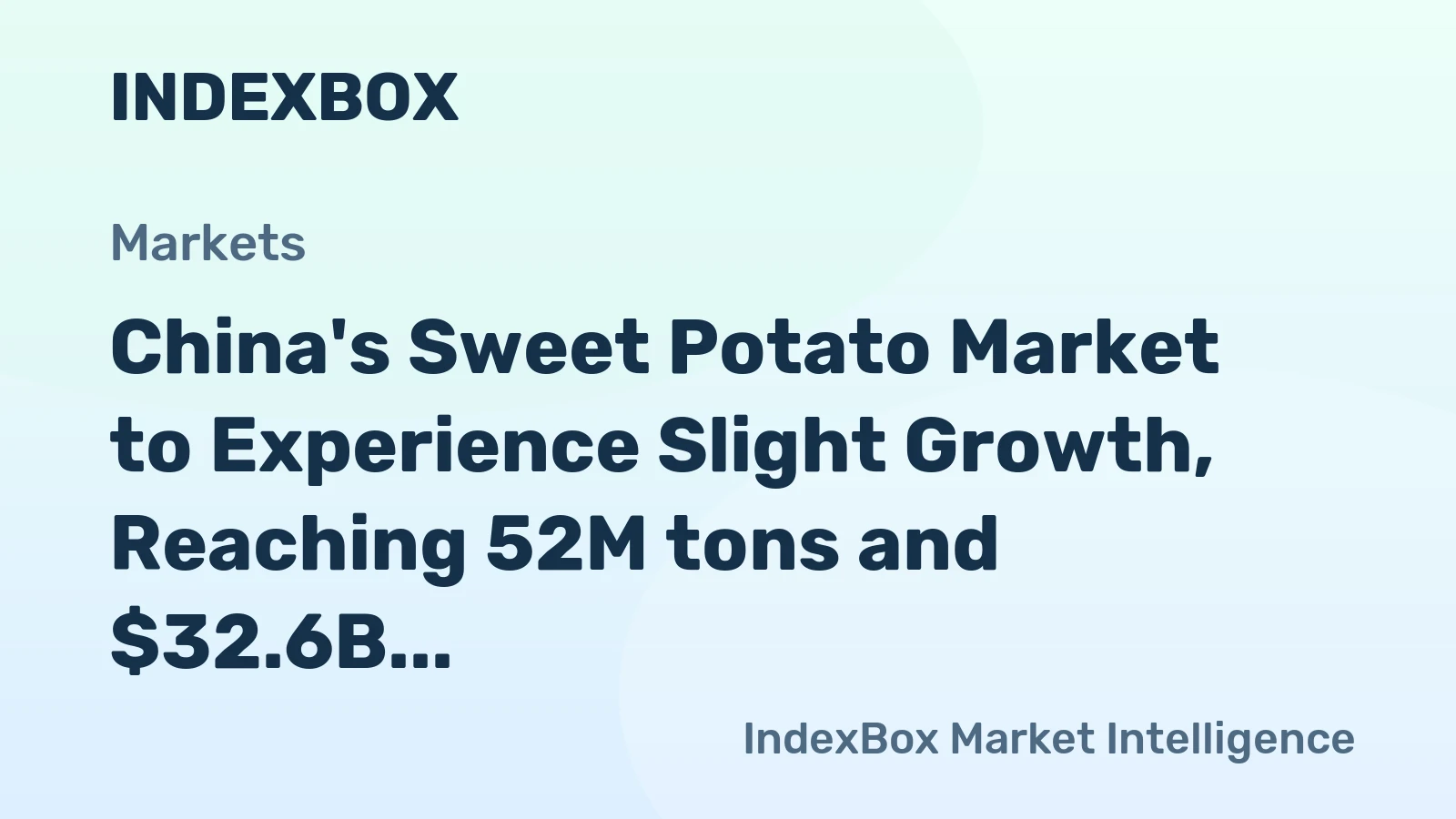 China's Sweet Potato Market to Experience Slight Growth, Reaching 52M tons and $32.6B by 2035