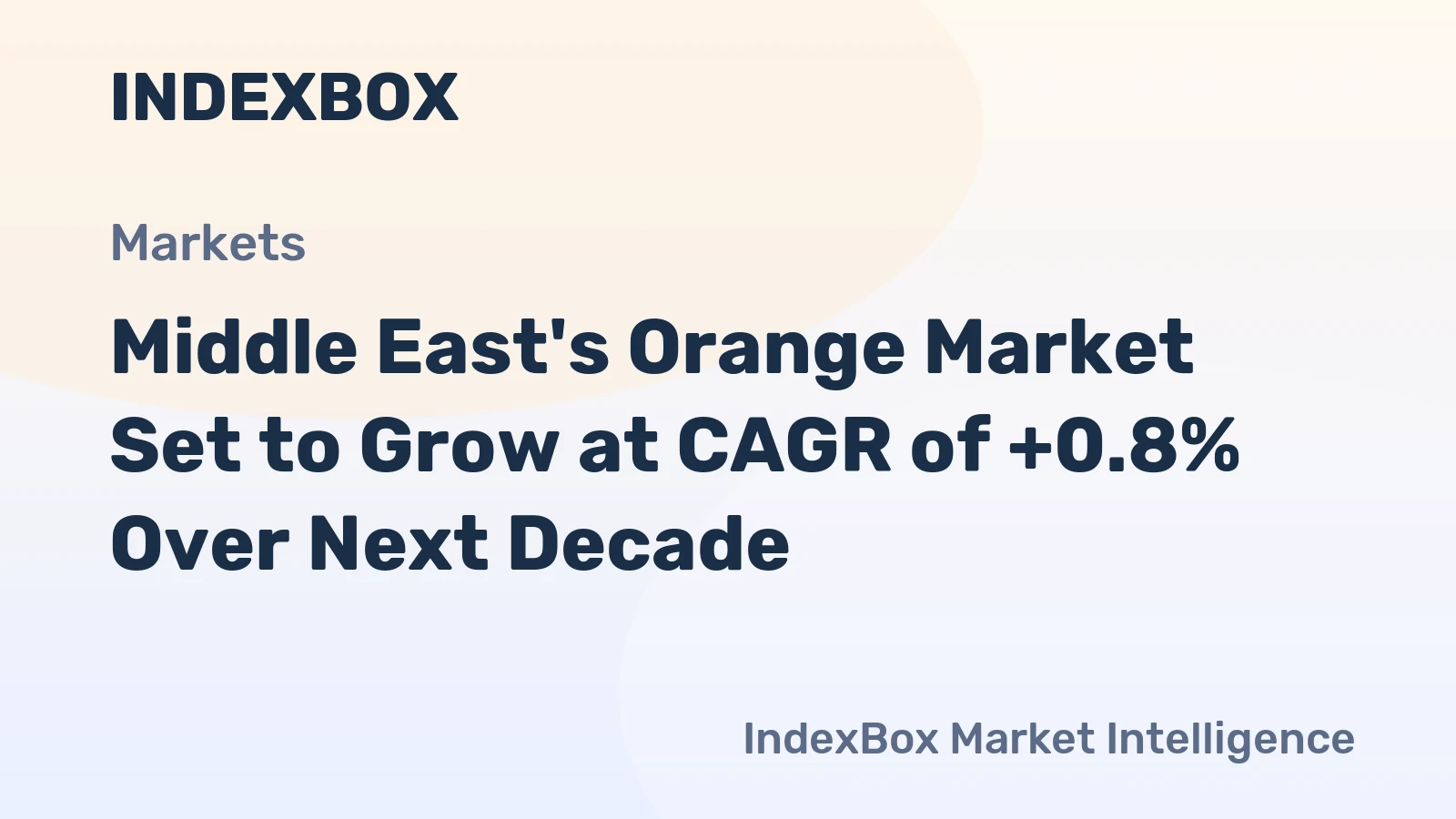 Middle East's Orange Market Set to Grow at CAGR of +0.8% Over Next Decade