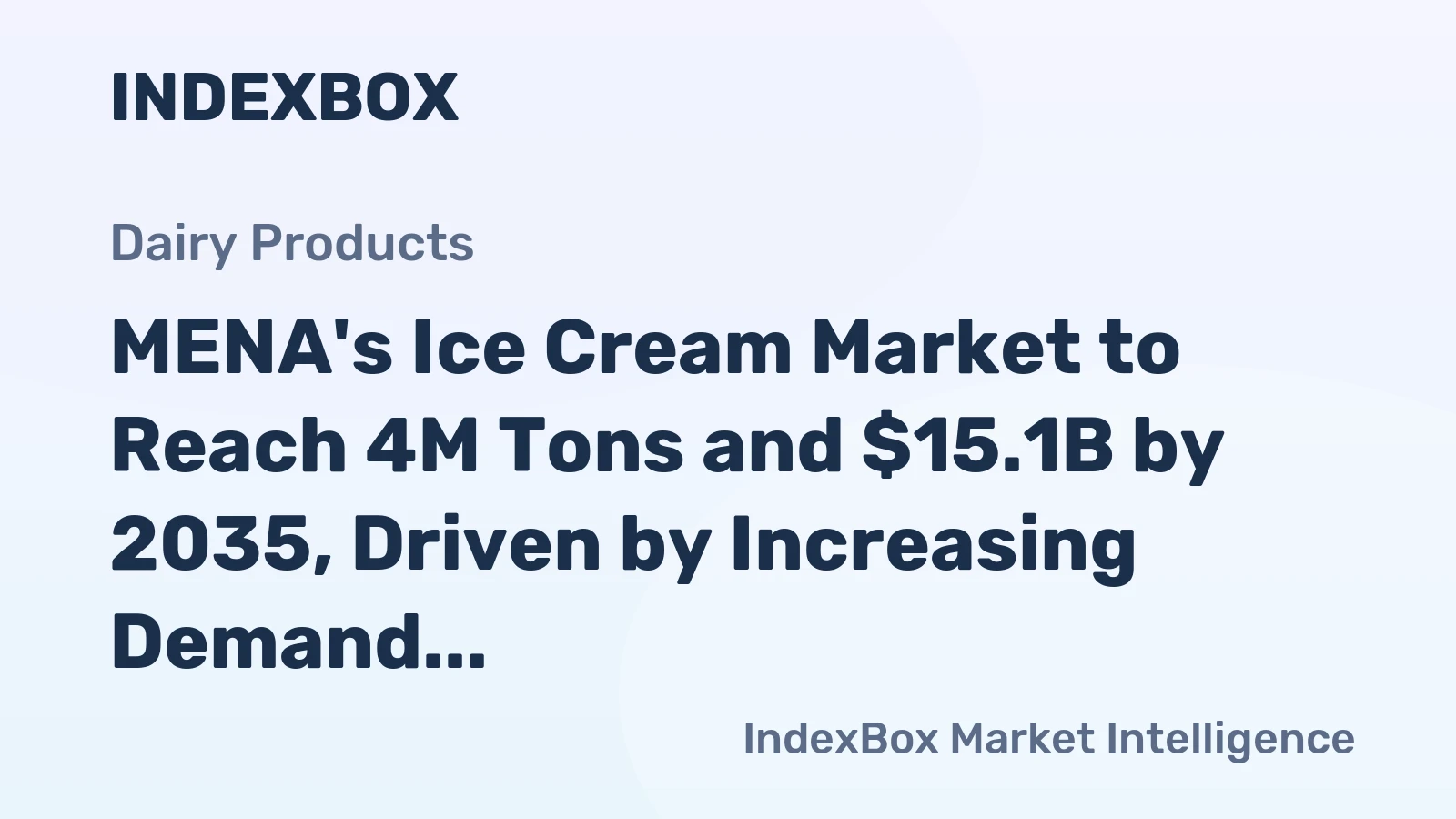 MENA's Ice Cream Market to Reach 4M Tons and $15.1B by 2035, Driven by Increasing Demand