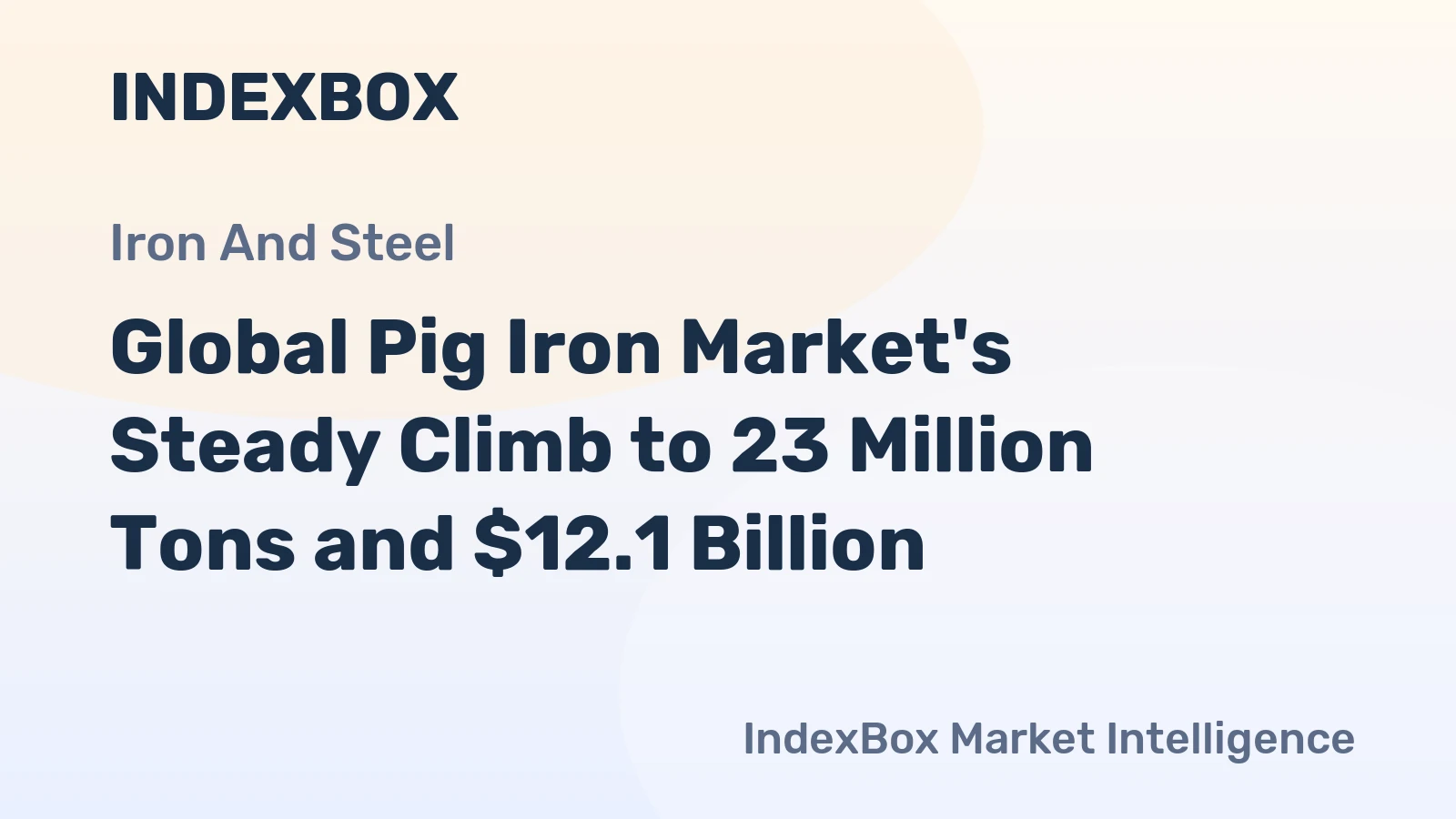 Global Pig Iron Market's Steady Climb to 23 Million Tons and $12.1 Billion