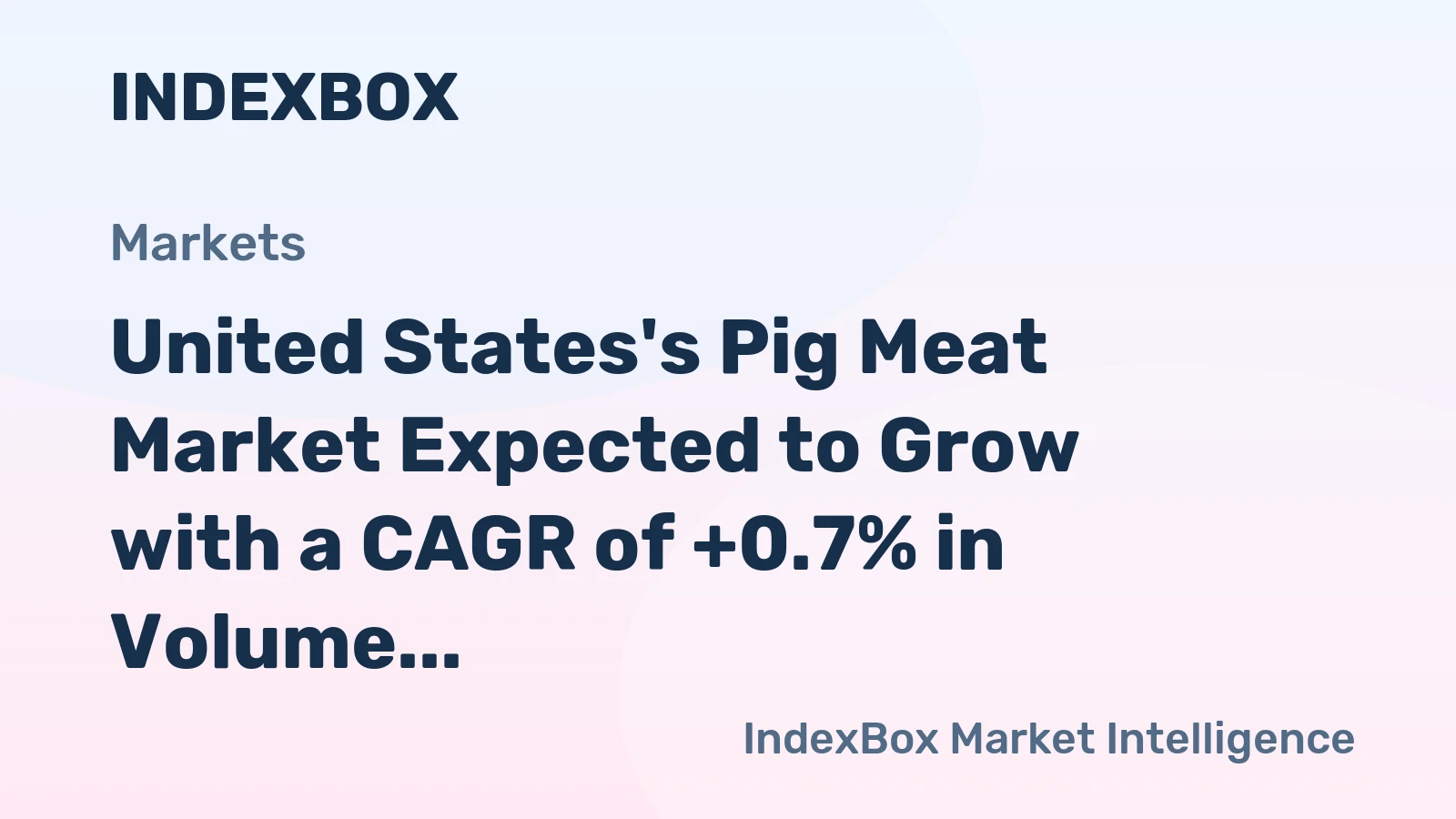 United States's Pig Meat Market Expected to Grow with a CAGR of +0.7% in Volume and +2.2% in Value from 2024 to 2035