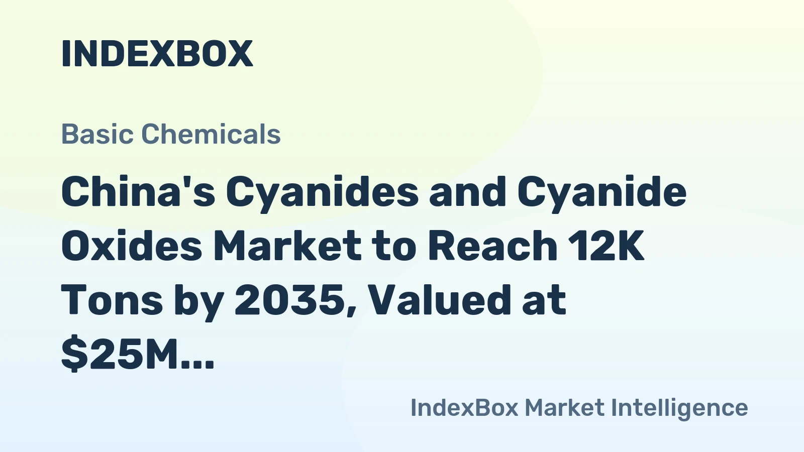 China's Cyanides and Cyanide Oxides Market to Reach 12K Tons by 2035, Valued at $25M