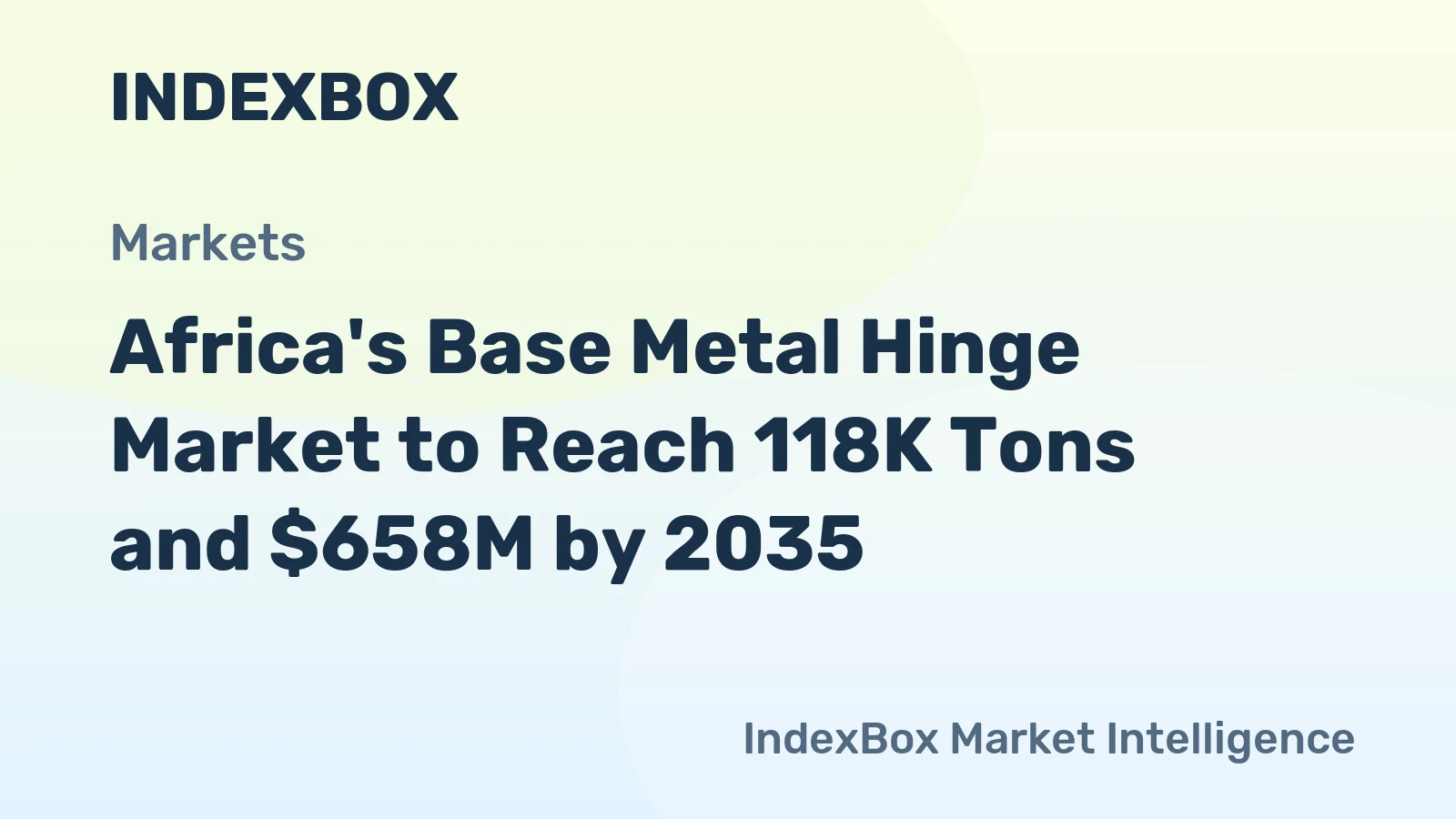 Africa's Base Metal Hinge Market to Reach 118K Tons and $658M by 2035